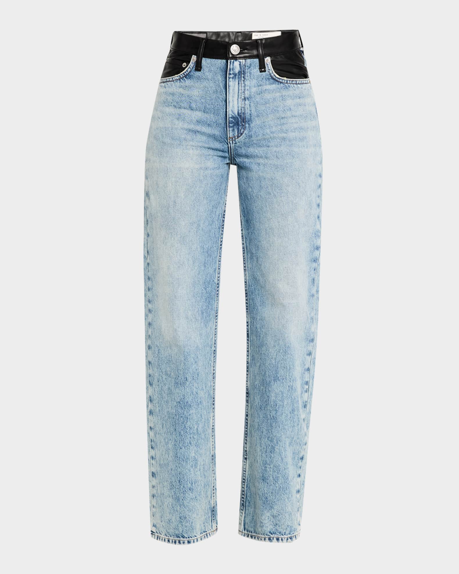 Rag & Bone Shea High-Rise Relaxed Straight Combo Jeans | Neiman Marcus