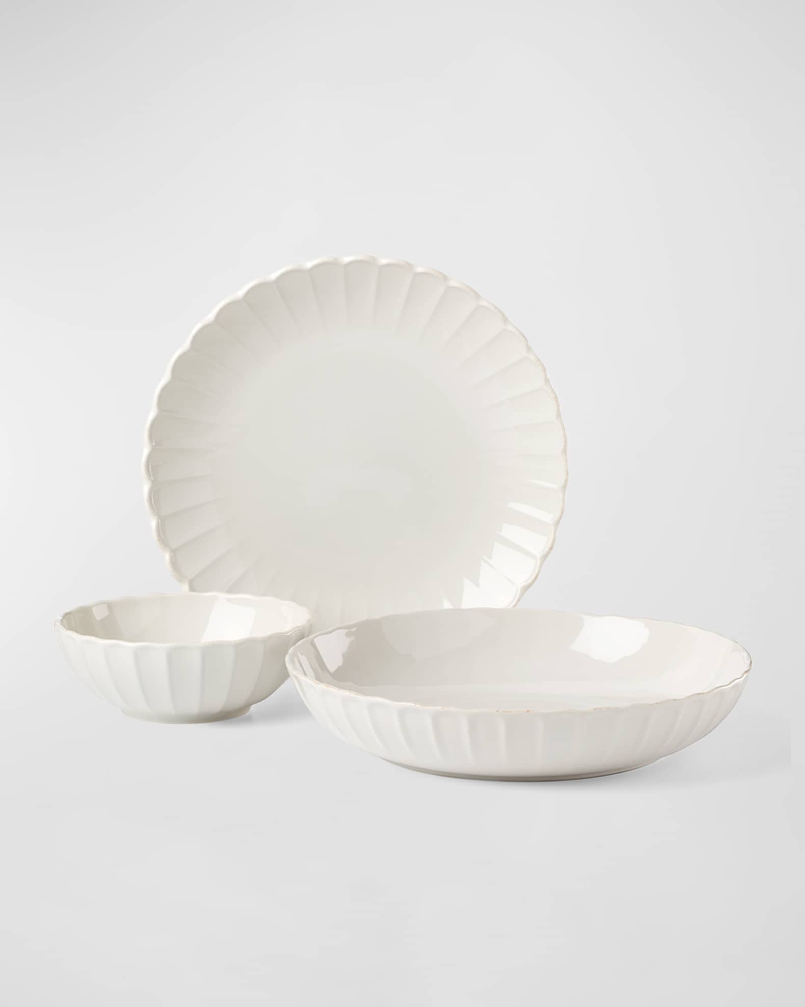 Lenox French Perle Scallop White 12-Piece Dinnerware Set | Neiman Marcus