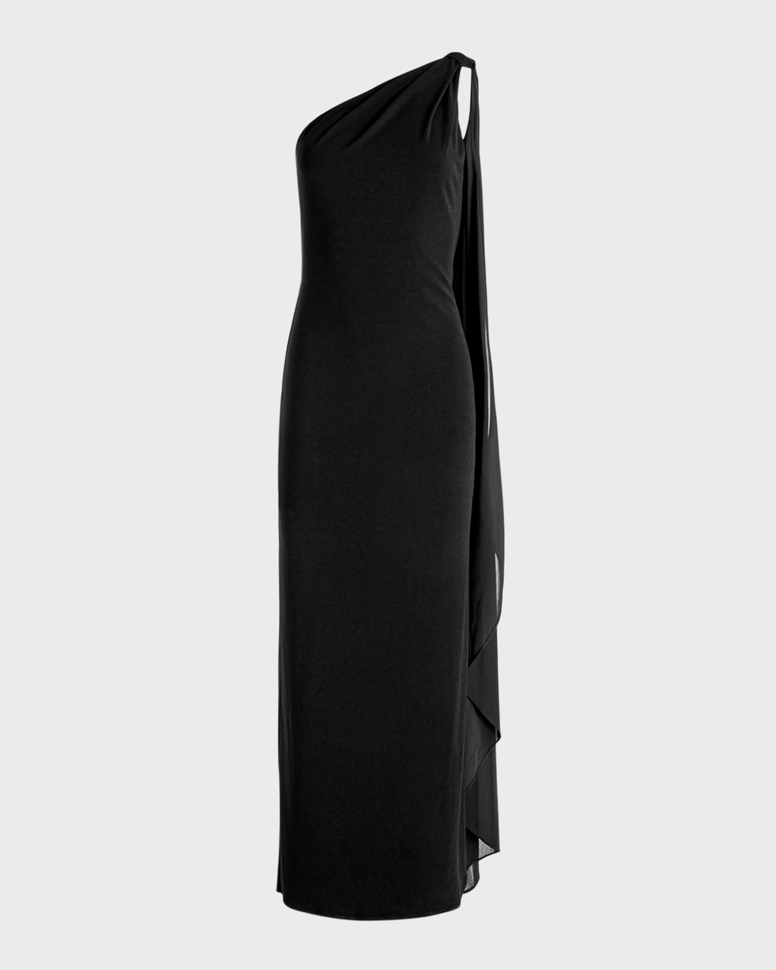 Alice + Olivia Anja One-Shoulder Draped Maxi Dress | Neiman Marcus