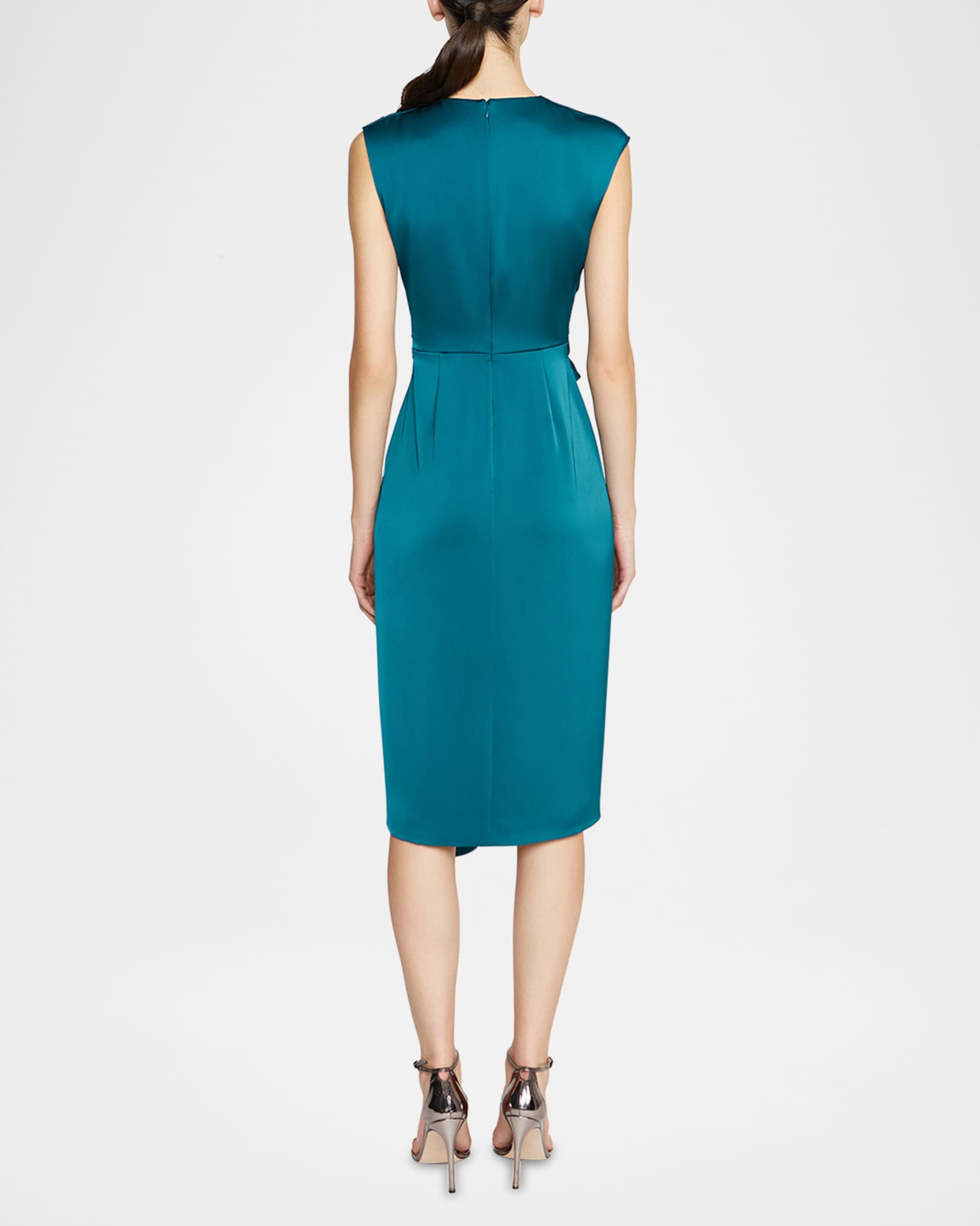Theia Josie Sleeveless Draped Cocktail Dress | Neiman Marcus