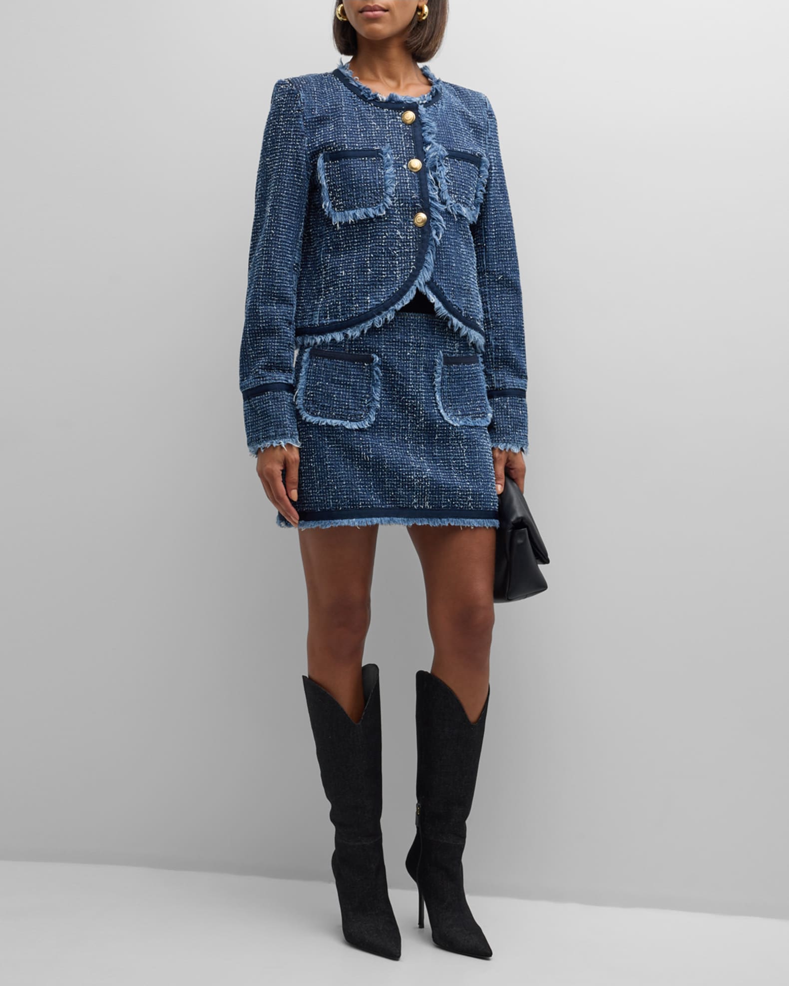 Cinq a Sept Boucle Denim Zanda Jacket | Neiman Marcus