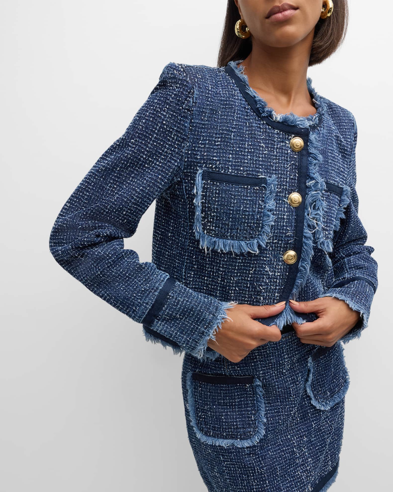 Cinq a Sept Boucle Denim Zanda Jacket | Neiman Marcus