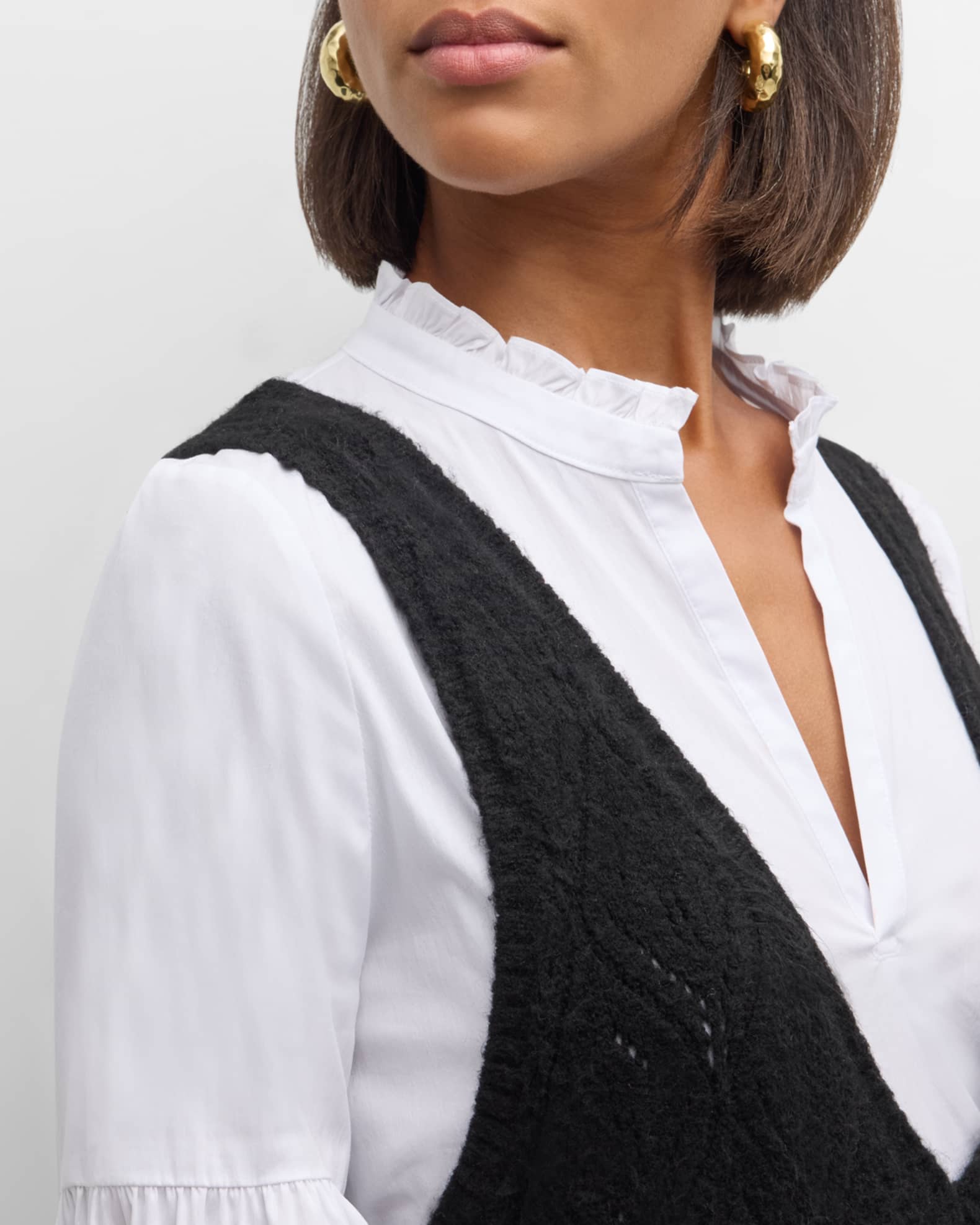 Cinq a Sept Greysen Pinafore Combo Knee-Length Dress | Neiman Marcus