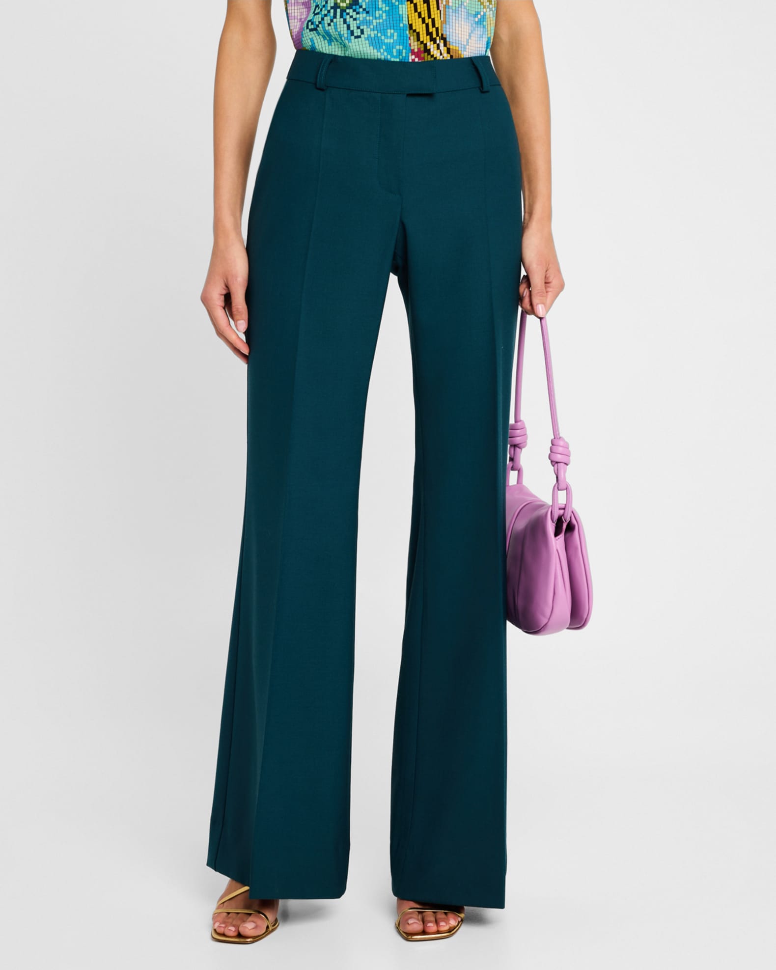 Maison Common Wool-Blend Wide-Leg Pants | Neiman Marcus