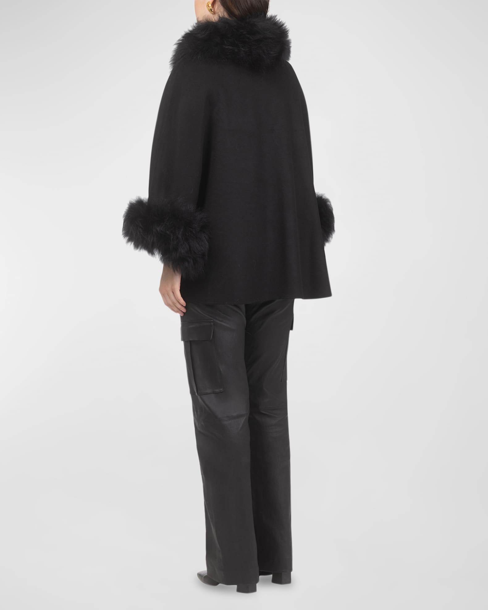 Gorski Select Wool & Lamb Cape | Neiman Marcus