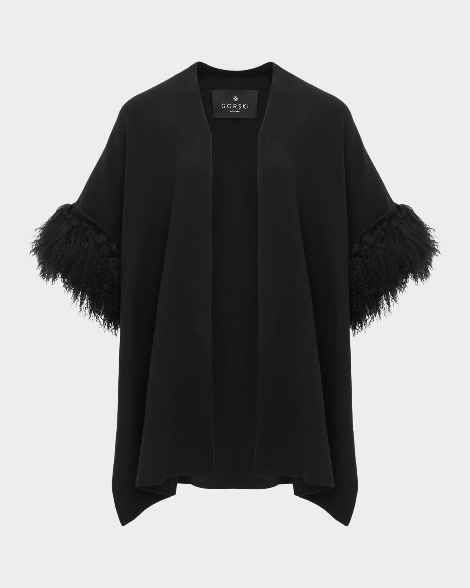 Gorski Knit Wool Vest With Mongolian Lamb Cuffs | Neiman Marcus