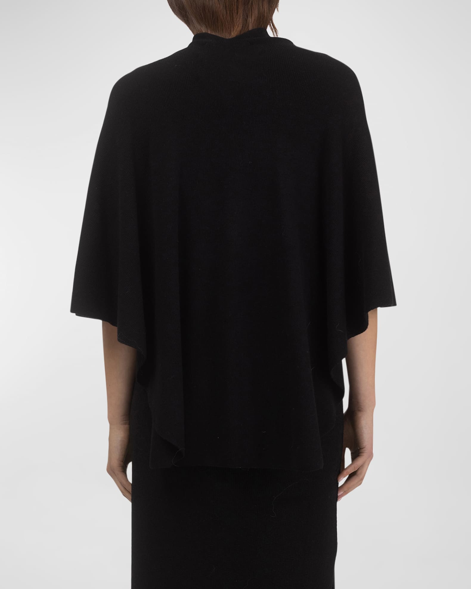 Gorski Select Wool Capelet With Lamb Shearling Poms | Neiman Marcus