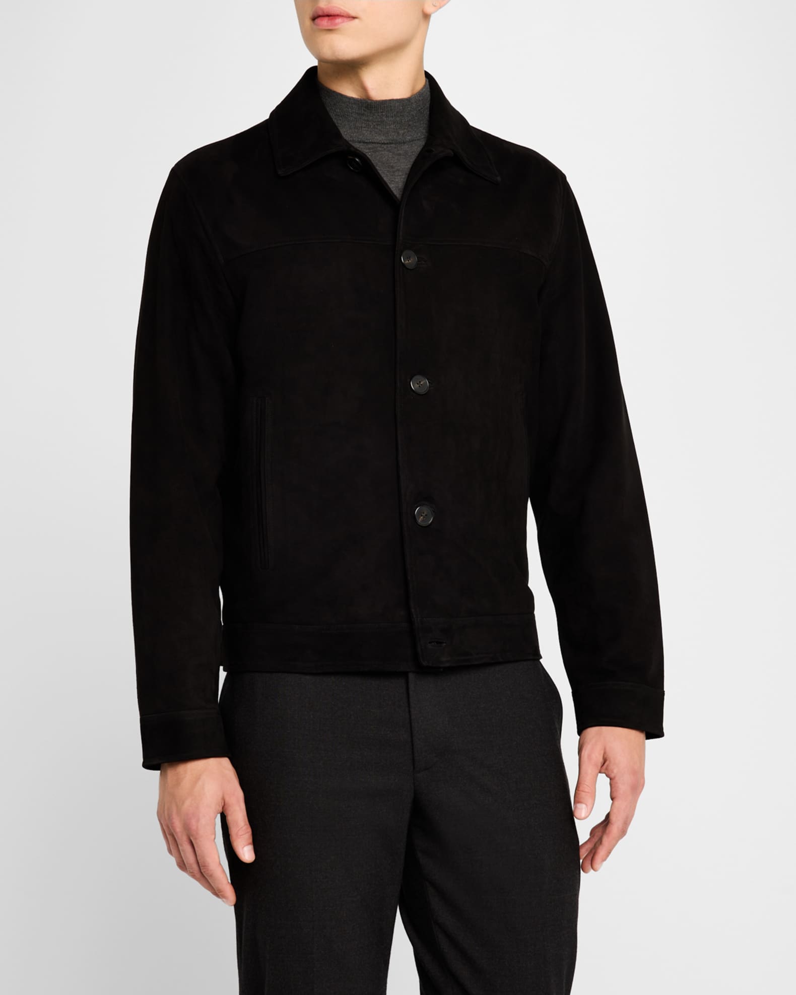 Theory Men's Amos Suede Jacket | Neiman Marcus