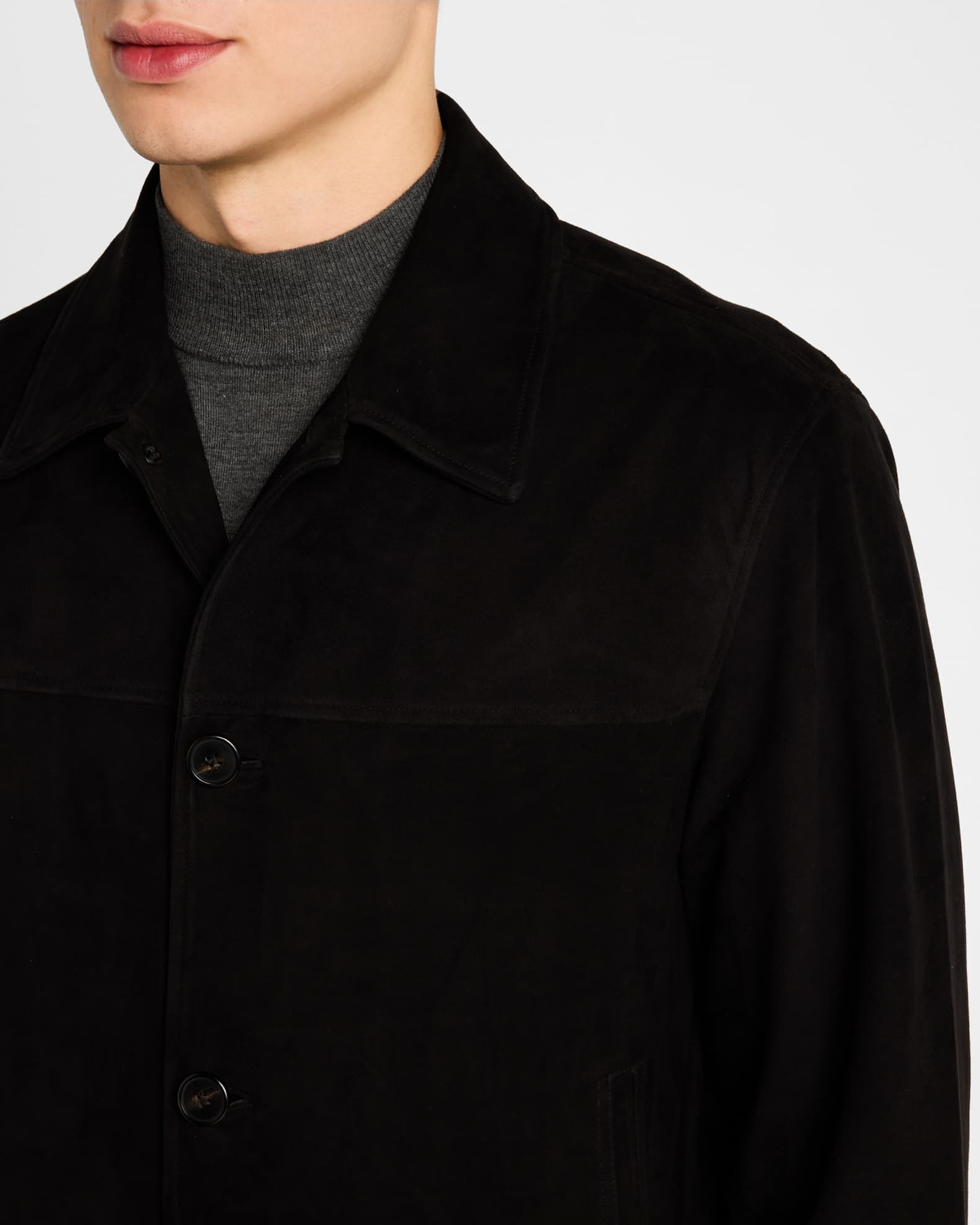 Theory Men's Amos Suede Jacket | Neiman Marcus