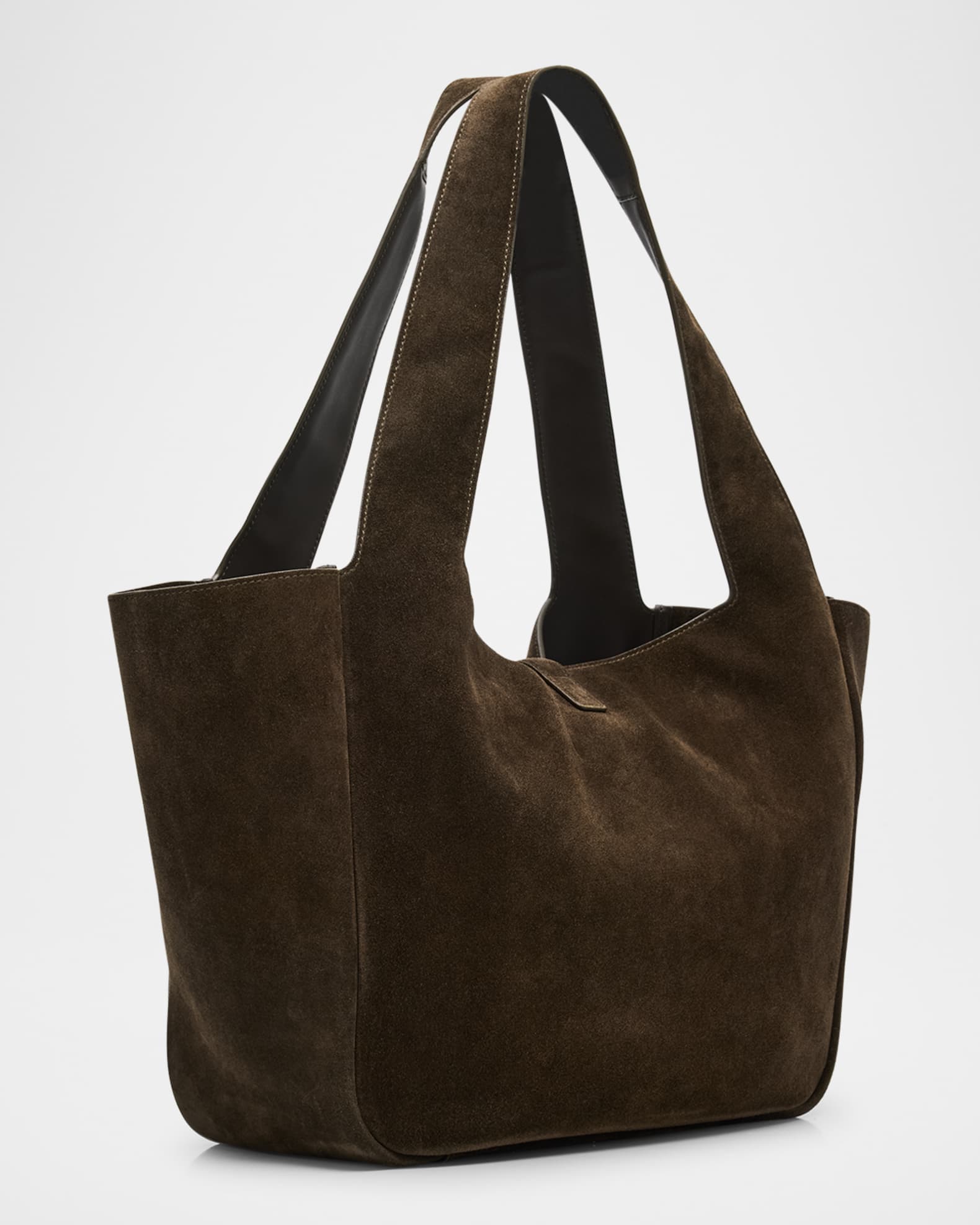 Saint Laurent Le 5 À 7 Bea YSL Cabas Tote Bag in Suede | Neiman Marcus