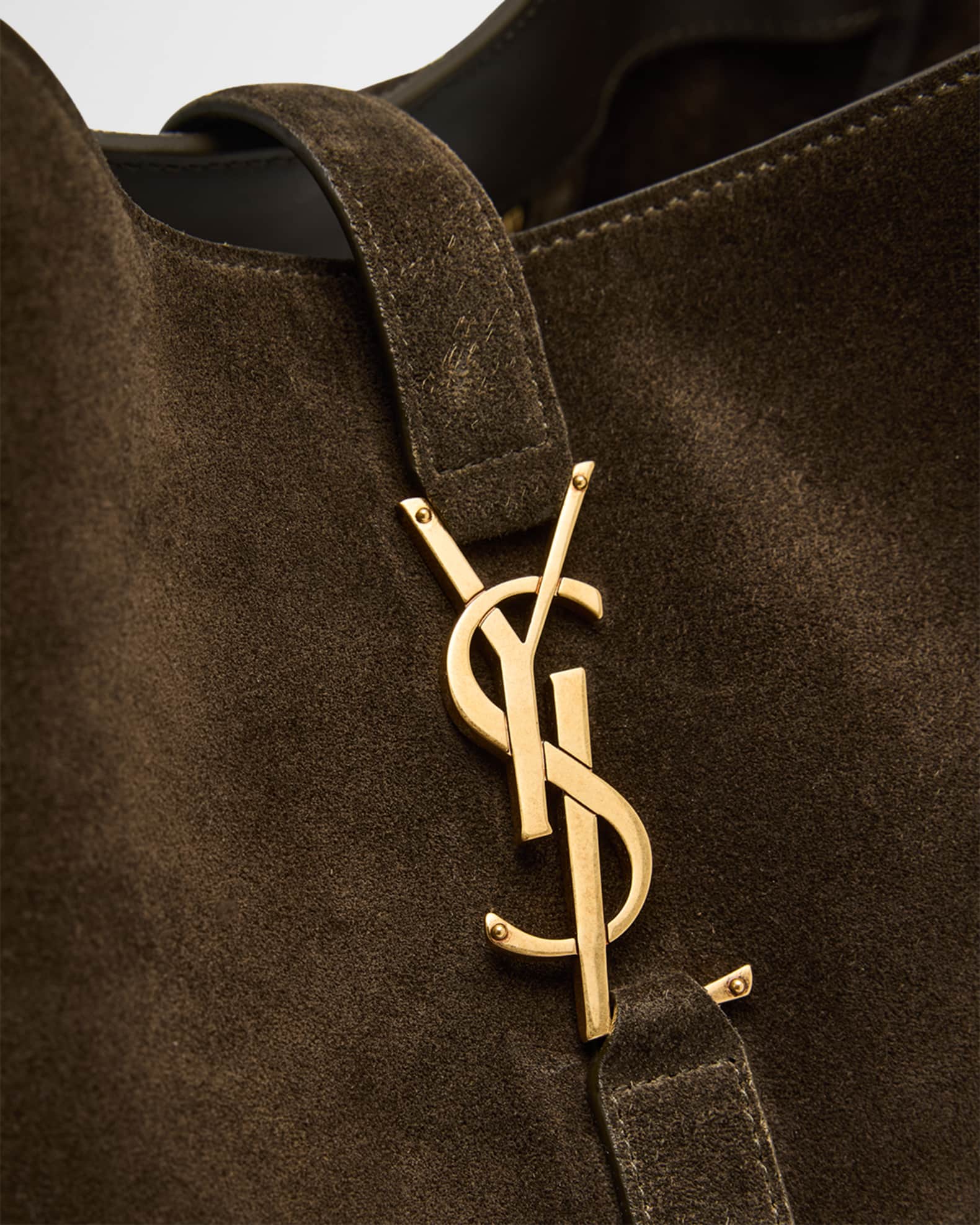 Saint Laurent Le 5 À 7 Bea YSL Cabas Tote Bag in Suede | Neiman Marcus