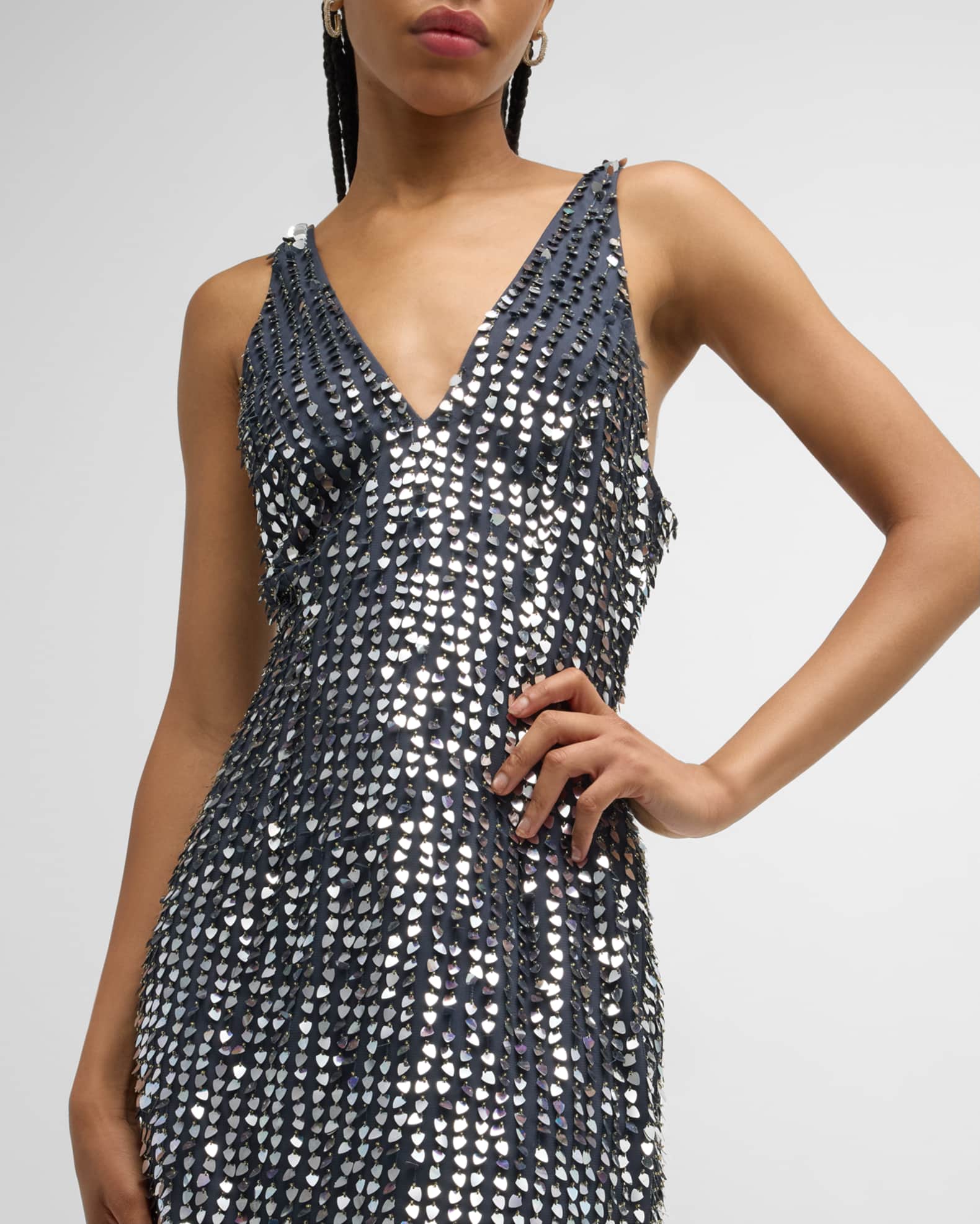 Liv Foster Bead and Sequin Bodycon Mini Dress | Neiman Marcus