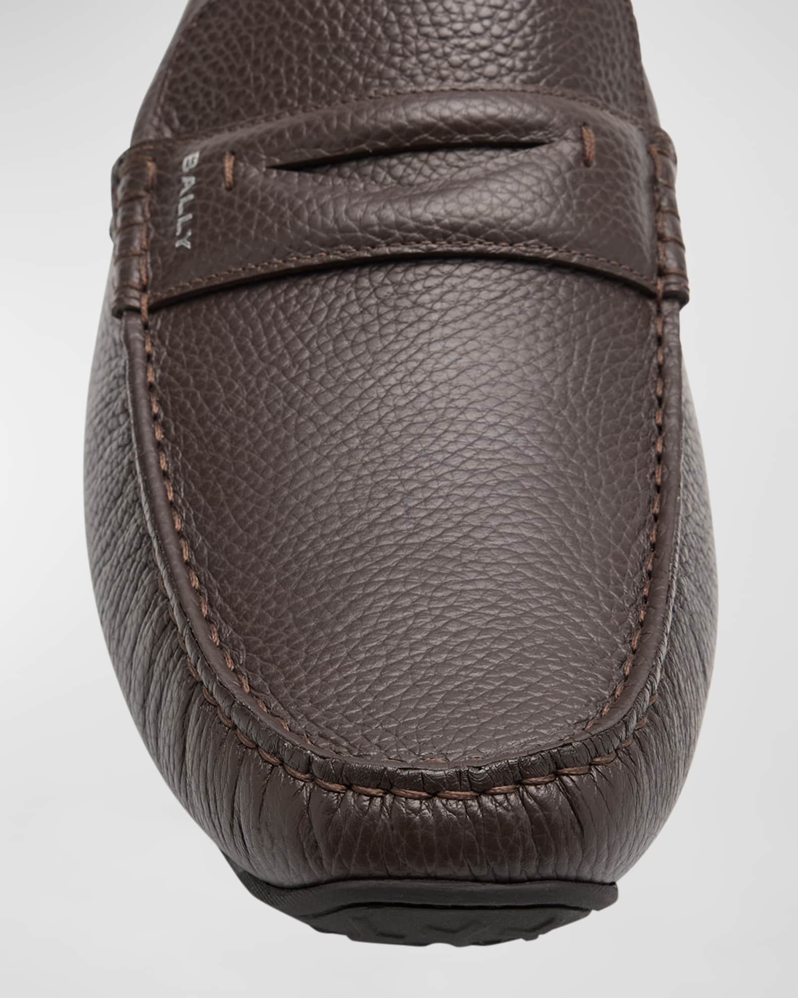 Bally Men's Palven Pilot Grained Leather Drivers | Neiman Marcus