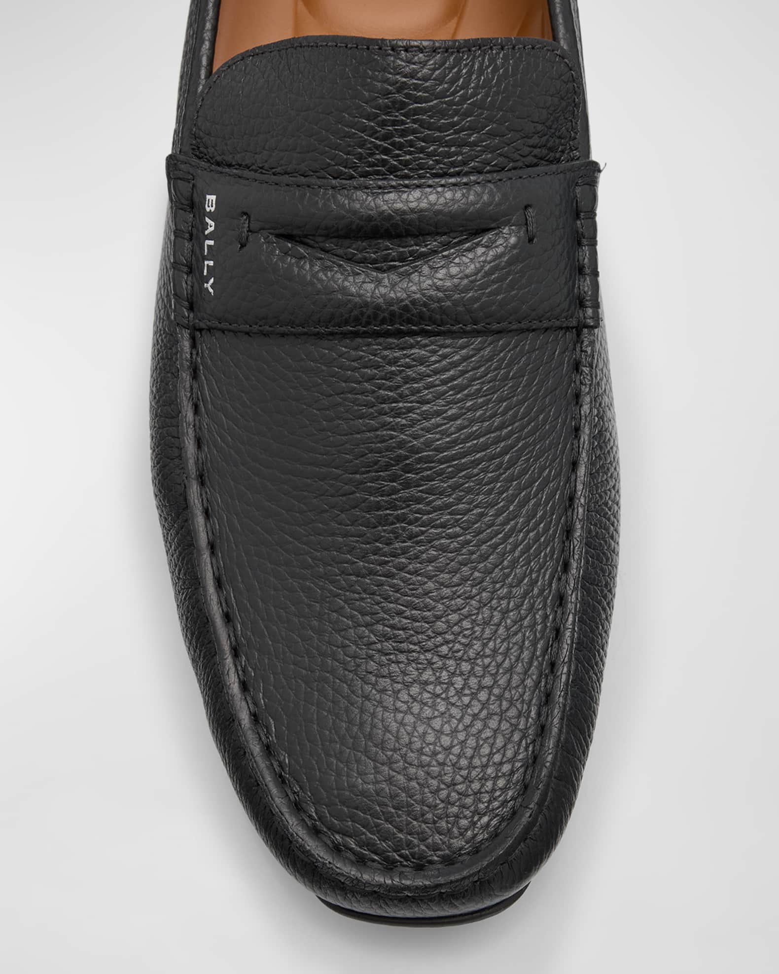 Bally Men's Palven Pilot Grained Leather Drivers | Neiman Marcus