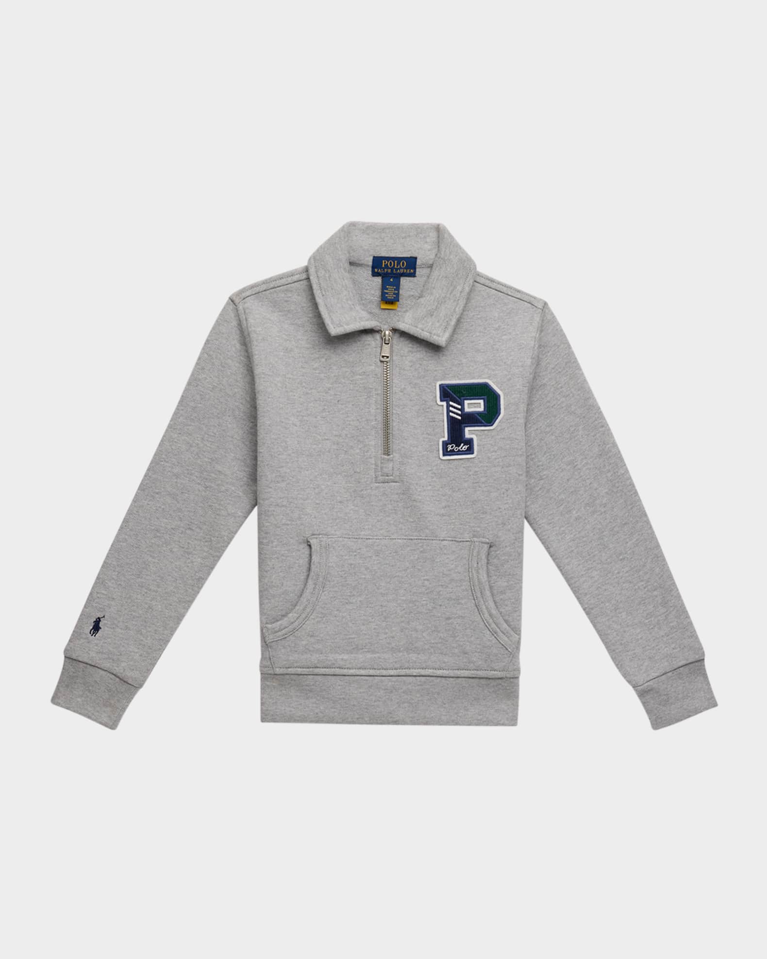 Boy's Logo Patch Fleece Sweatshirt | Neiman Marcus