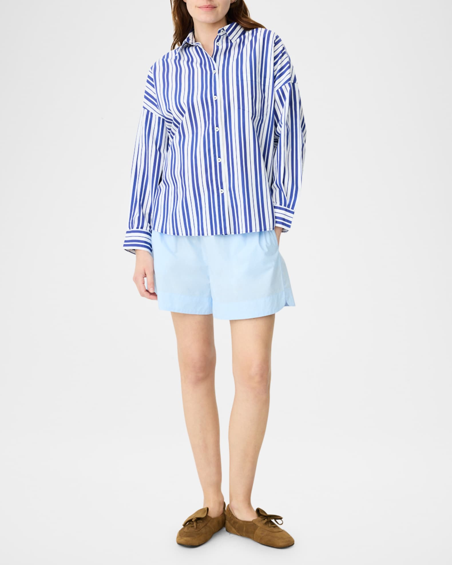 LMND Chiara Striped Long-Sleeve Shirt | Neiman Marcus