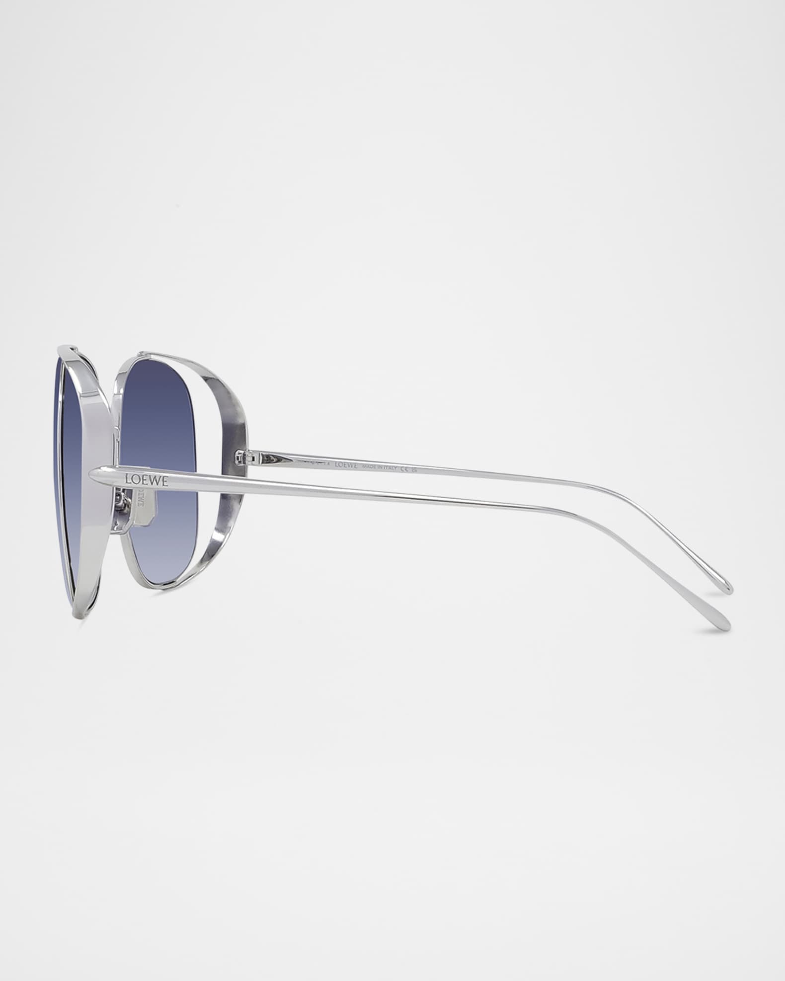 Loewe Metal Logo-Print Rectangle Sunglasses | Neiman Marcus