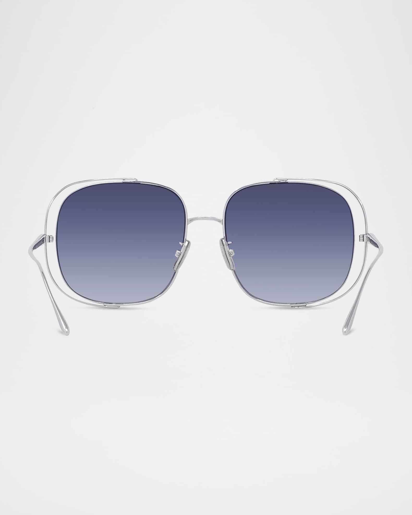 Loewe Metal Logo-Print Rectangle Sunglasses | Neiman Marcus