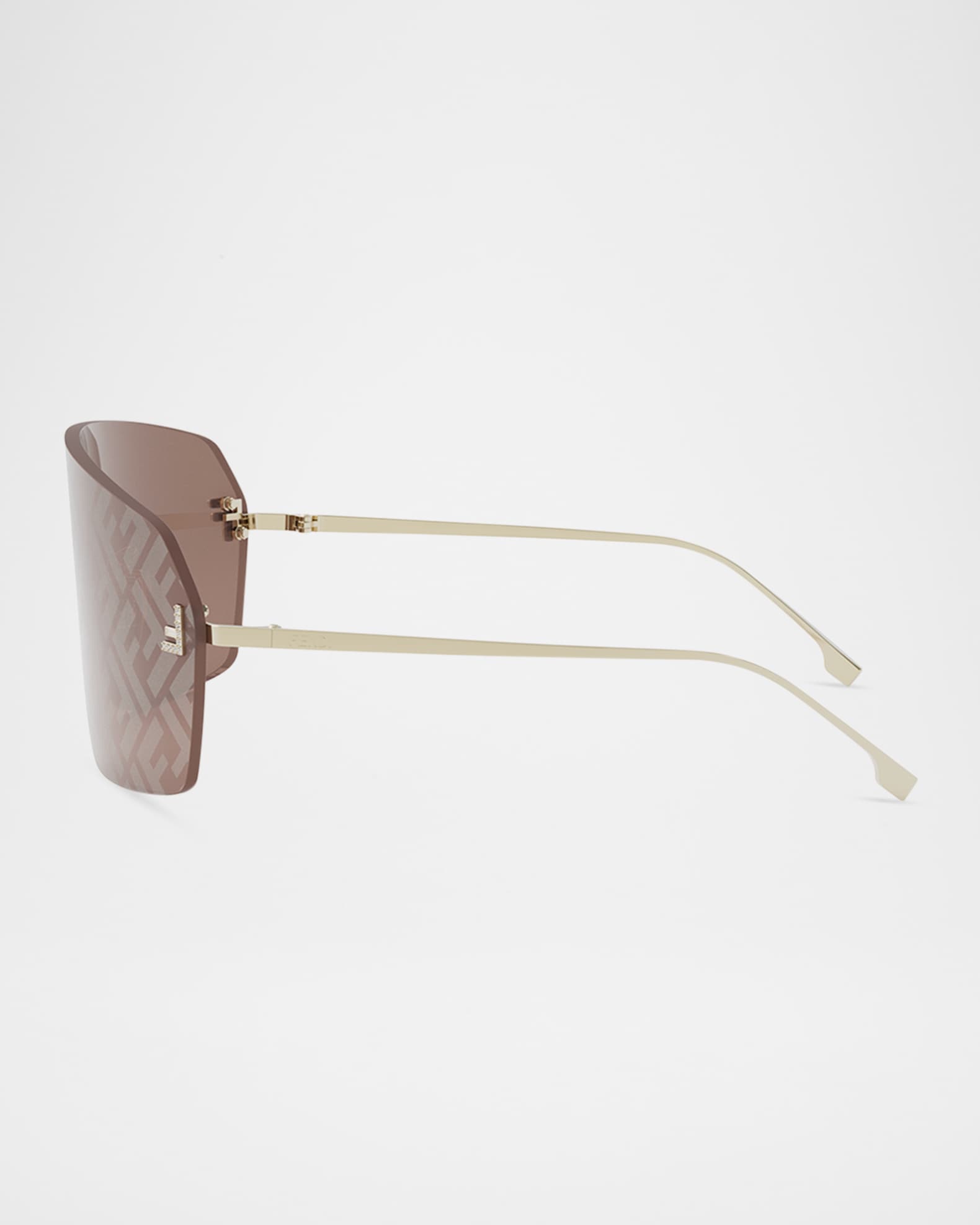 Fendi Rimless Metal & Nylon Shield Sunglasses | Neiman Marcus
