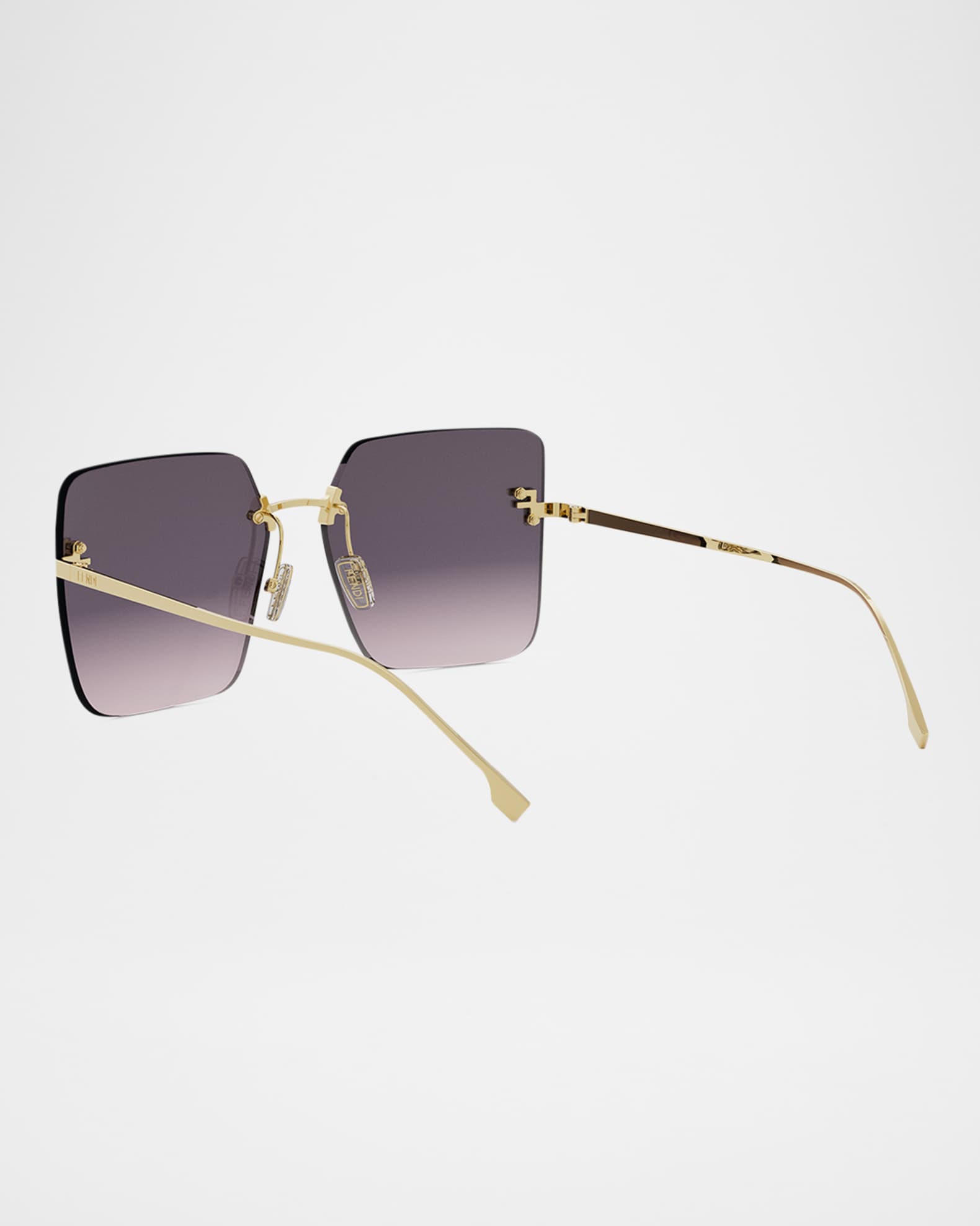 Fendi Oversized Rimless Square Metal & Nylon Sunglasses | Neiman Marcus