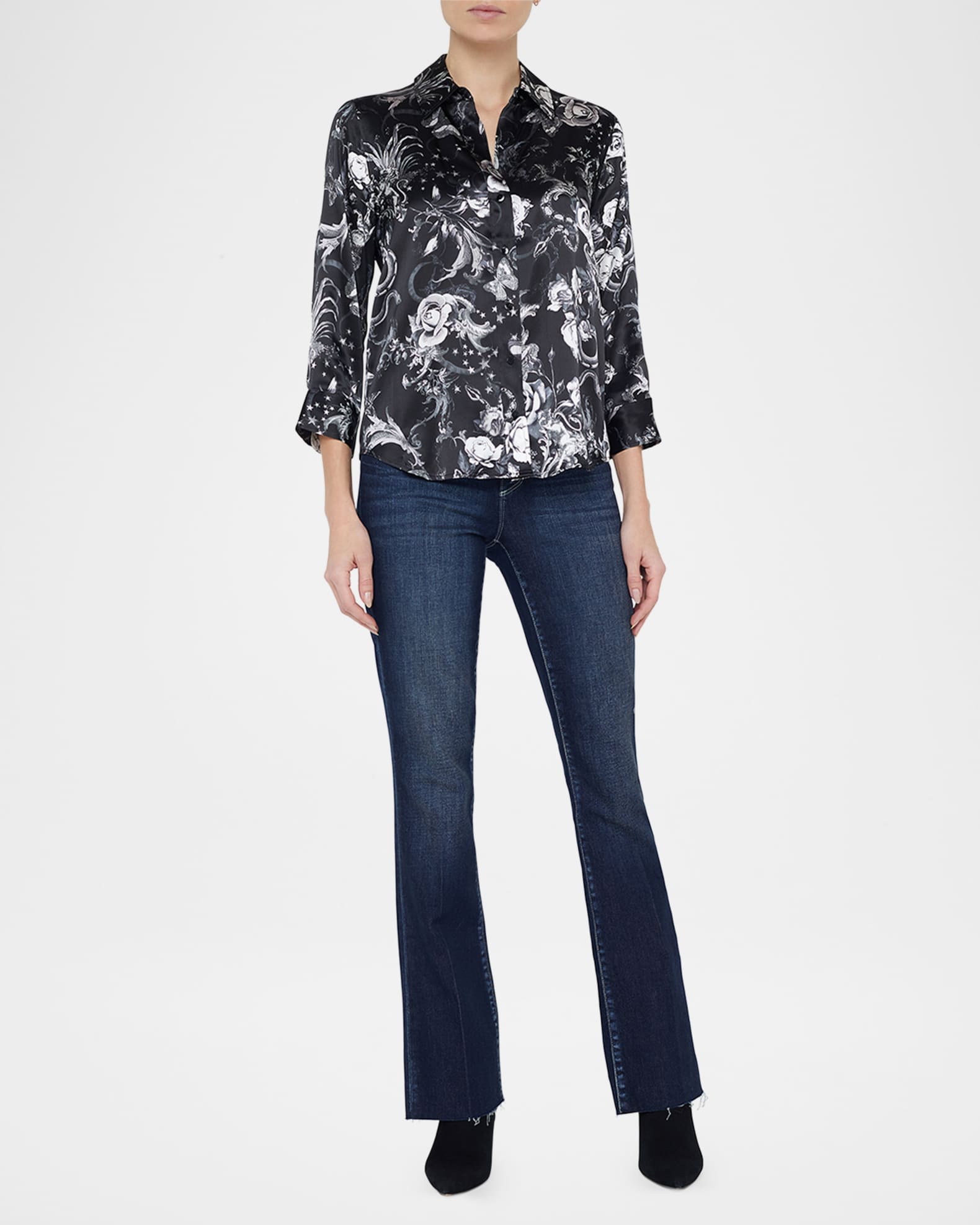 L'Agence Dani Zodiac Silk Blouse | Neiman Marcus