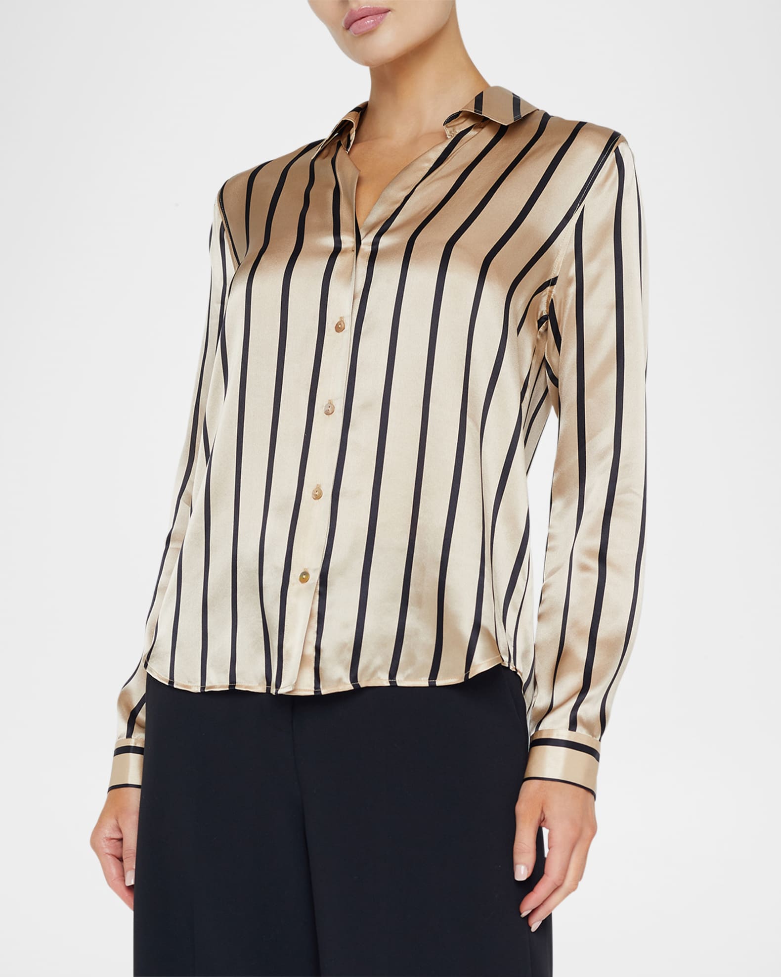L'Agence Tyler Striped Silk Blouse | Neiman Marcus