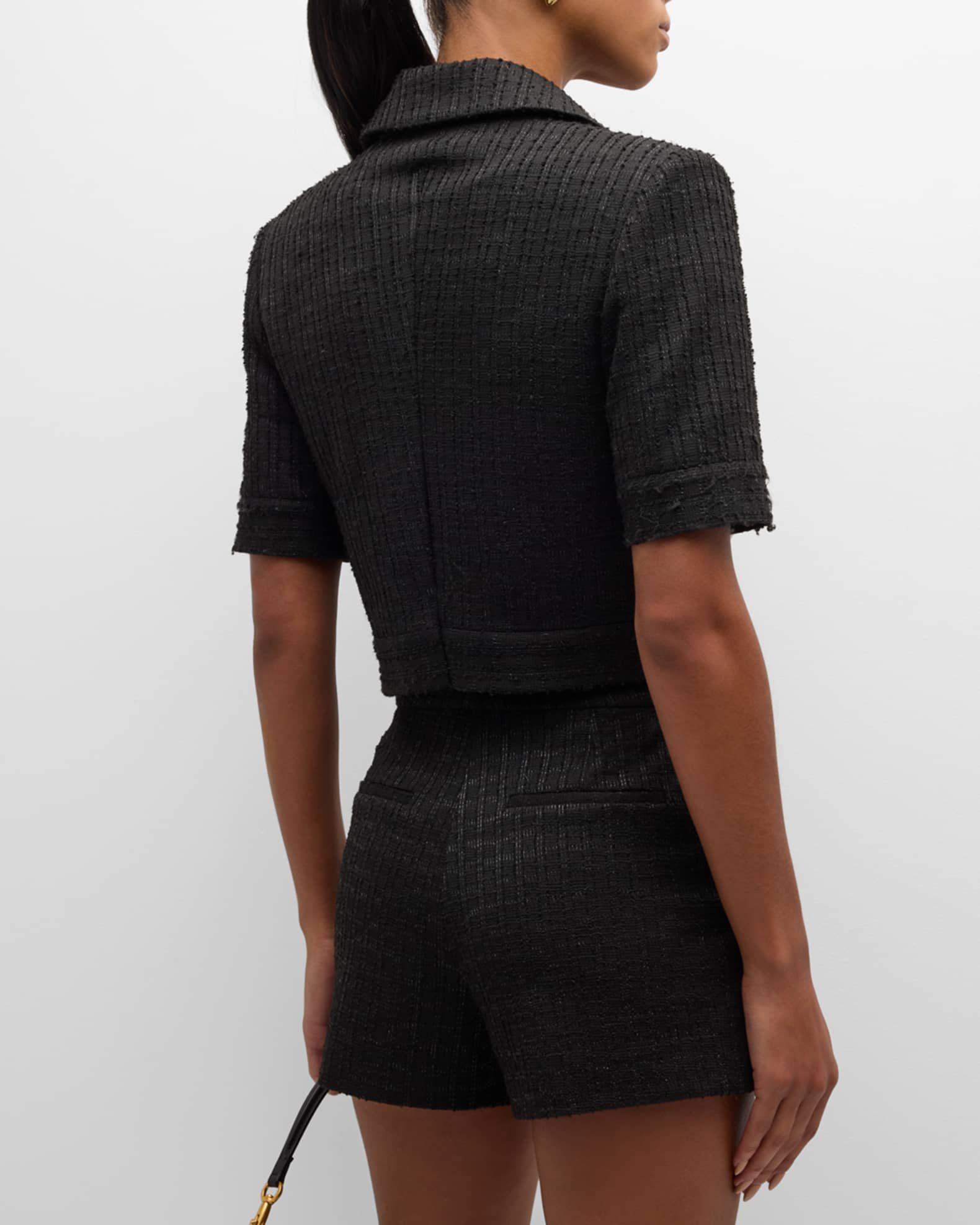 Alice + Olivia Elle Tweed Cropped Jacket | Neiman Marcus