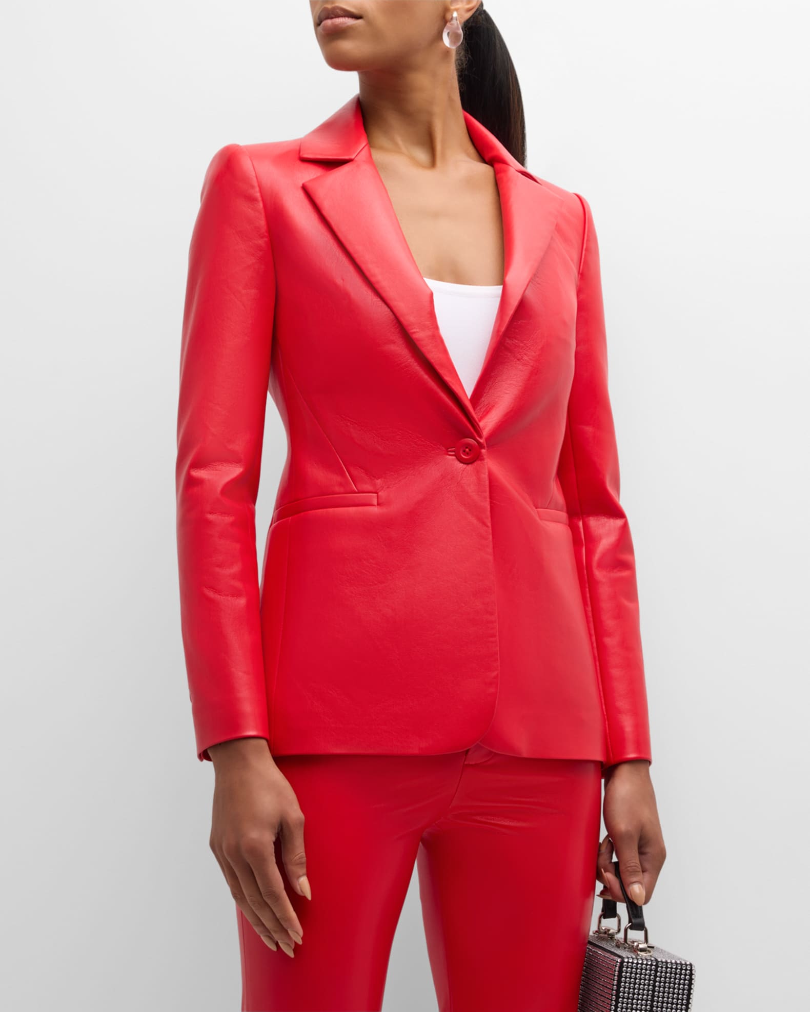 Vegan Leather Suit | Neiman Marcus