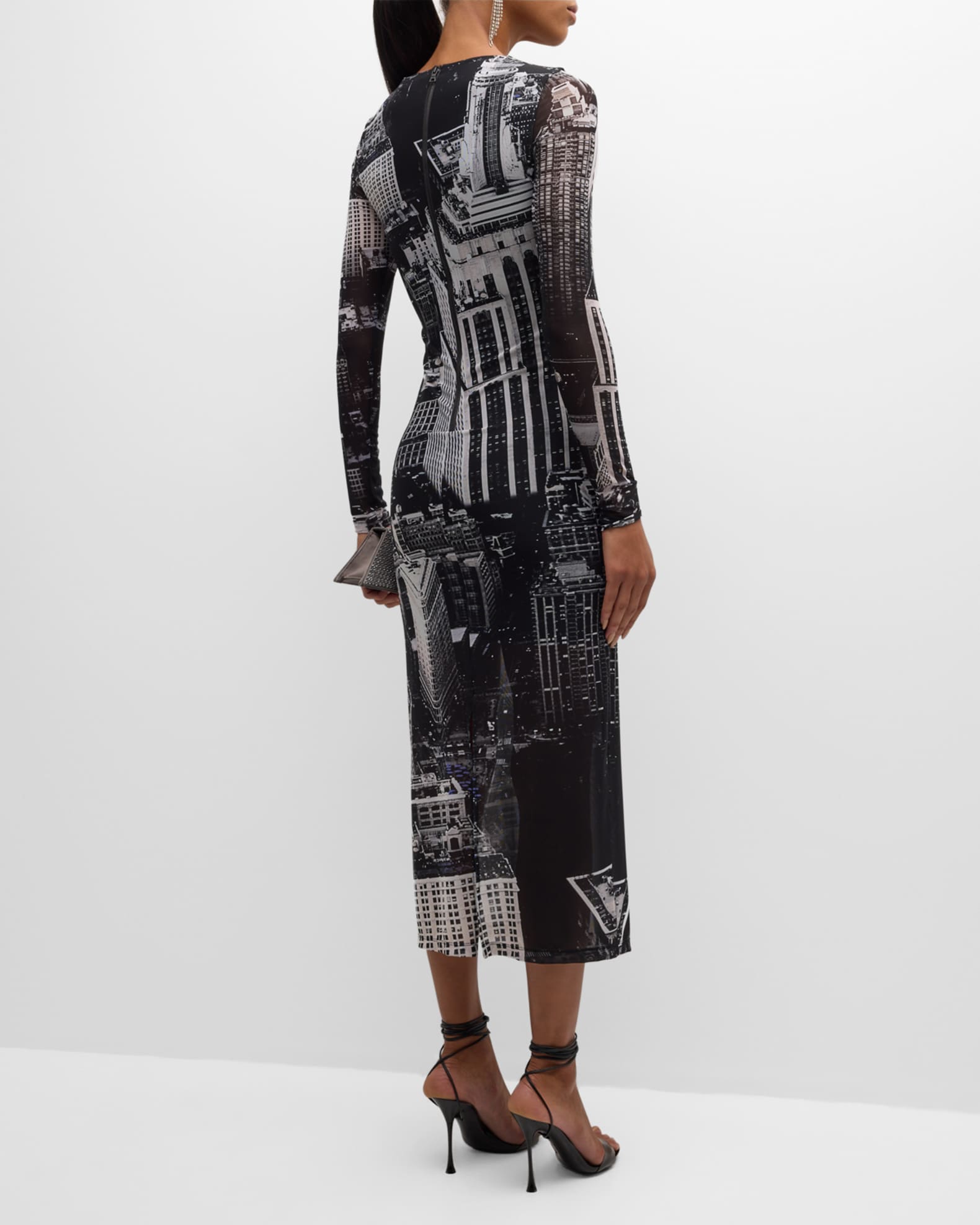 Alice + Olivia Delora Printed Body-Con Midi Dress | Neiman Marcus