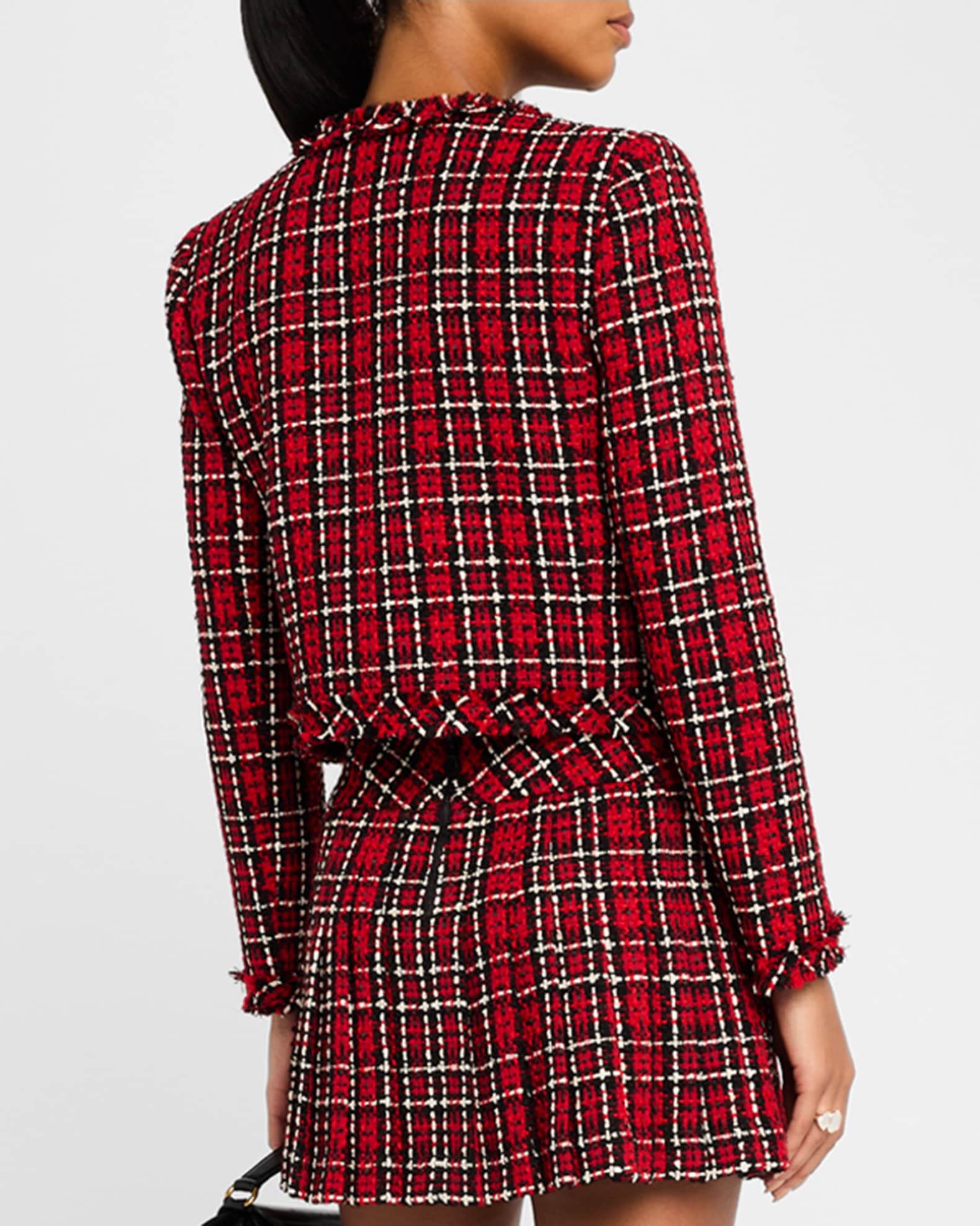 Alice + Olivia Kidman Plaid Tweed Lady Jacket | Neiman Marcus