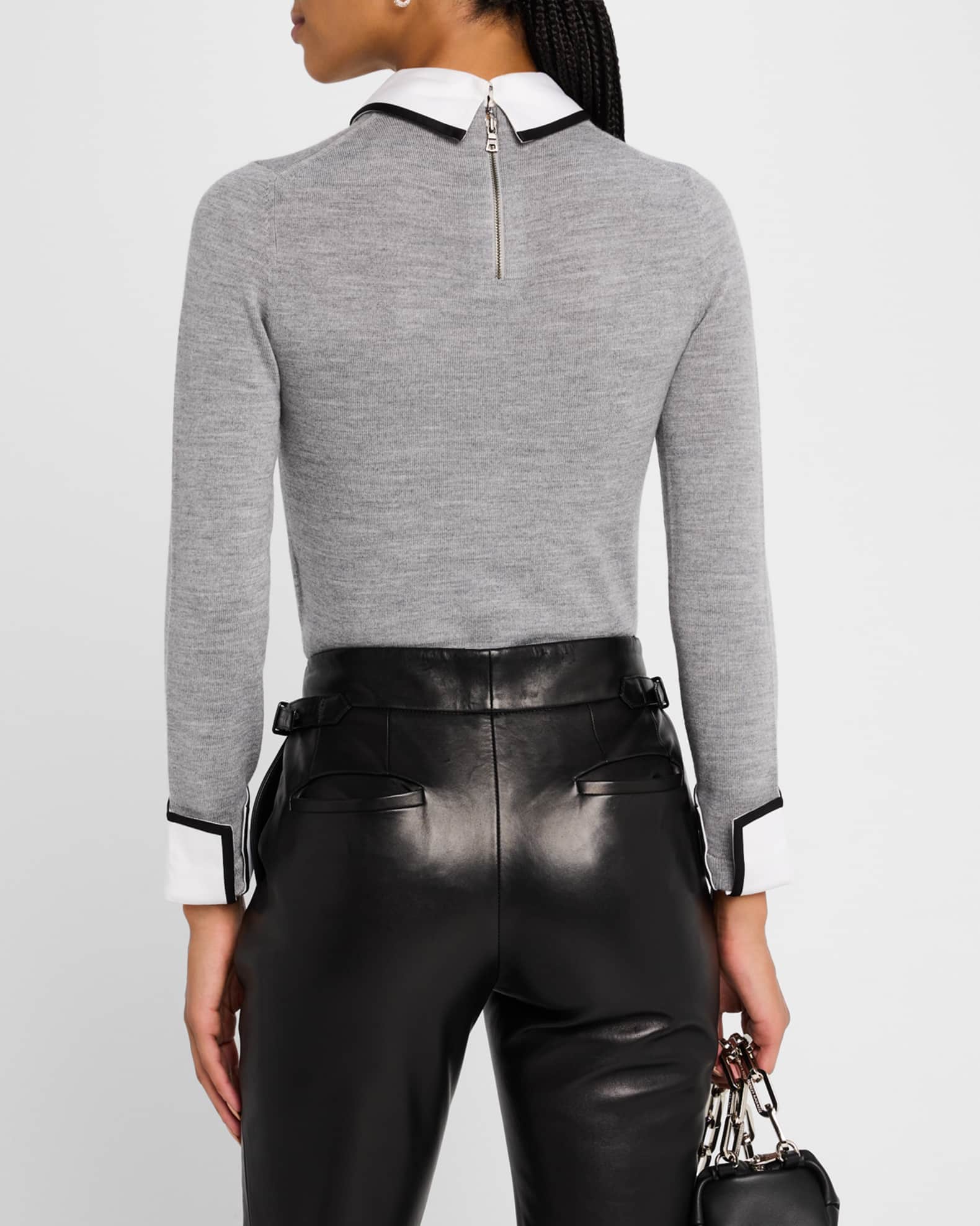 Alice + Olivia Porla Collared Sweater | Neiman Marcus