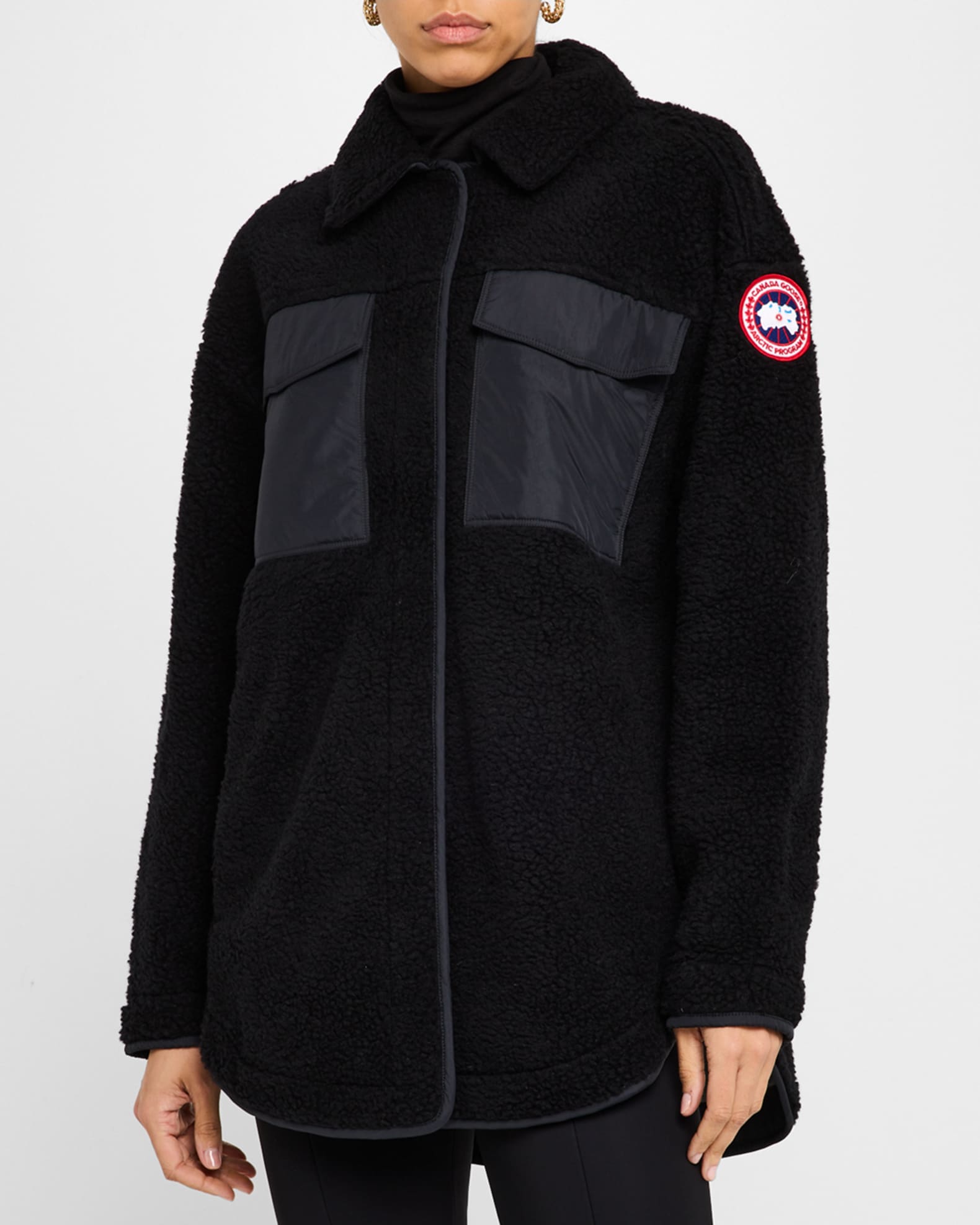 Canada Goose Simcoe Breathable Lightweight Sherpa Shacket | Neiman Marcus