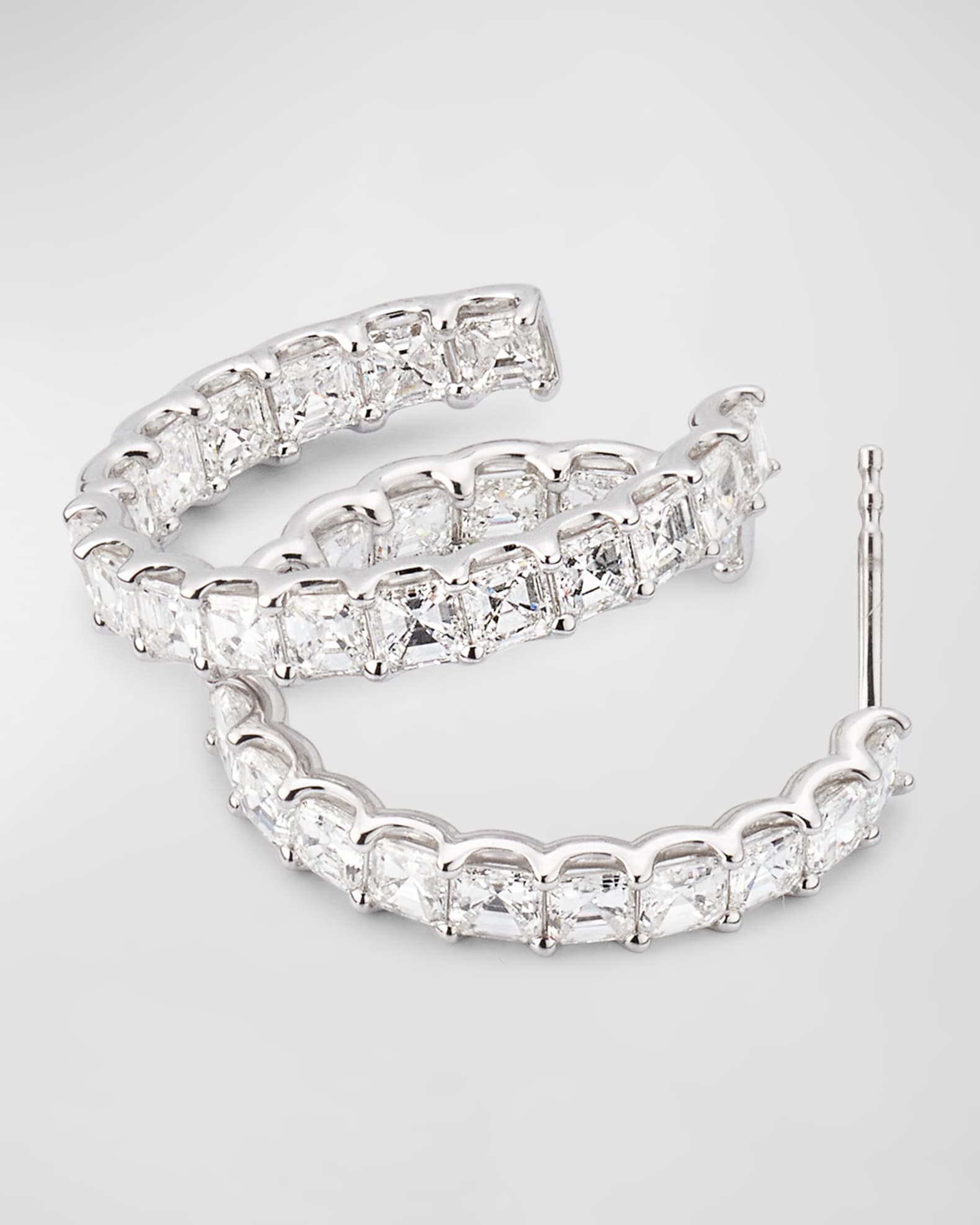 Neiman Marcus Diamonds 18K White Gold Inside Out Diamond Hoop Earrings ...