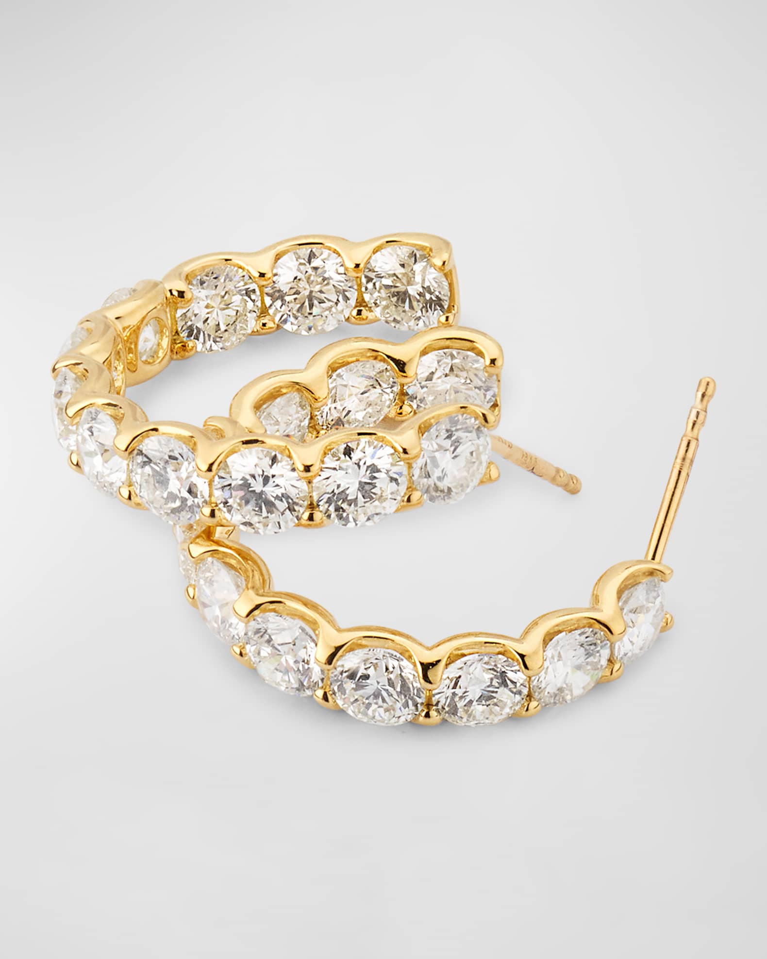 Neiman Marcus Diamonds 18K Yellow Gold Inside Out Diamond Hoop Earrings ...