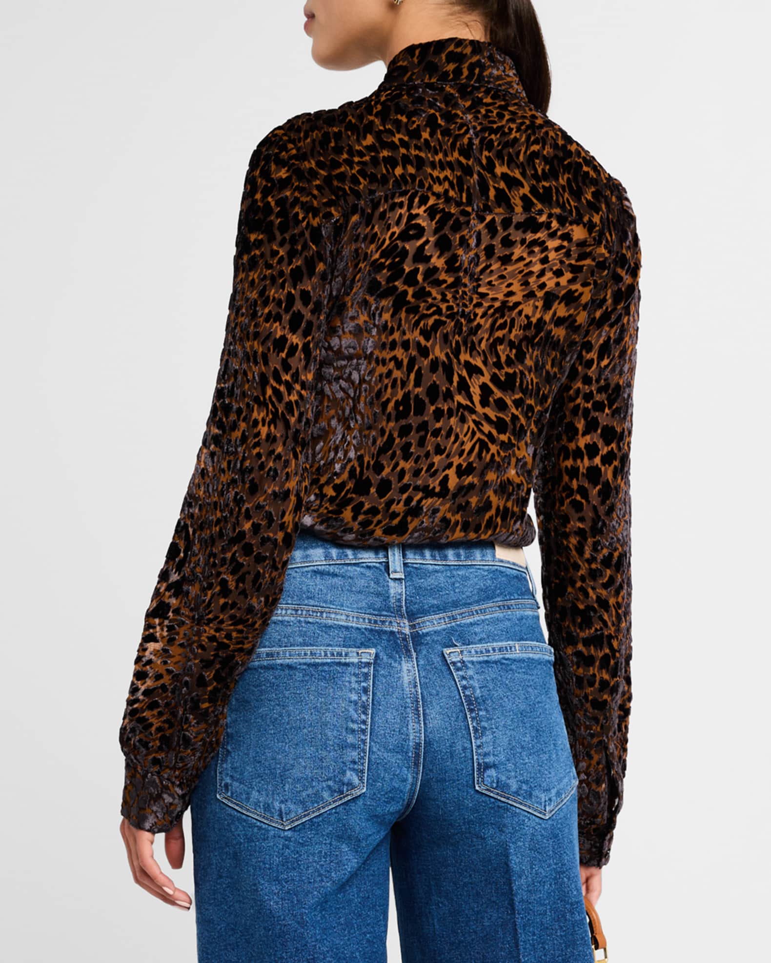 PAIGE Desano Cheetah Button-Front Shirt | Neiman Marcus