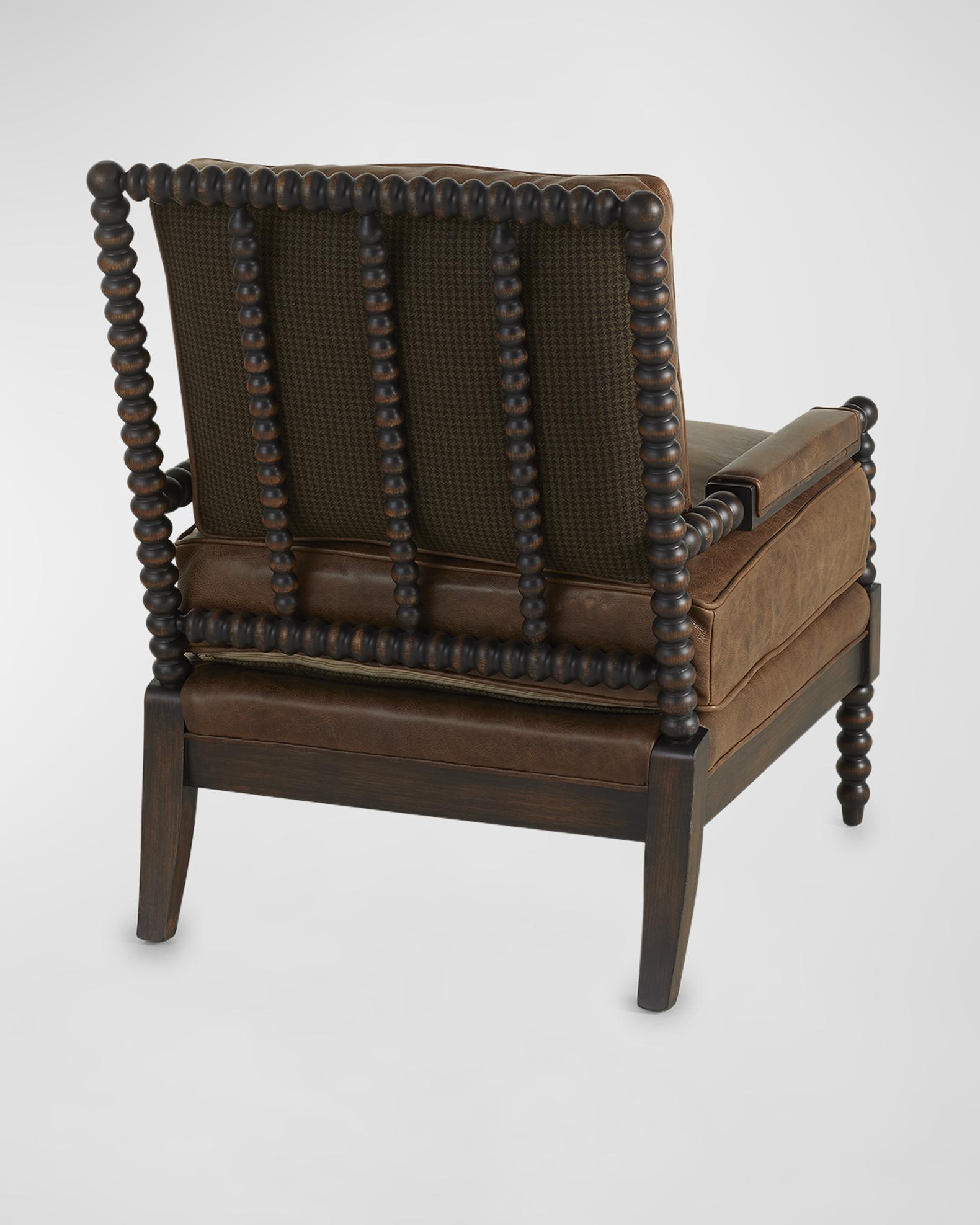 Old Hickory Tannery Drew Reversible Leather Spindle Chair | Neiman Marcus