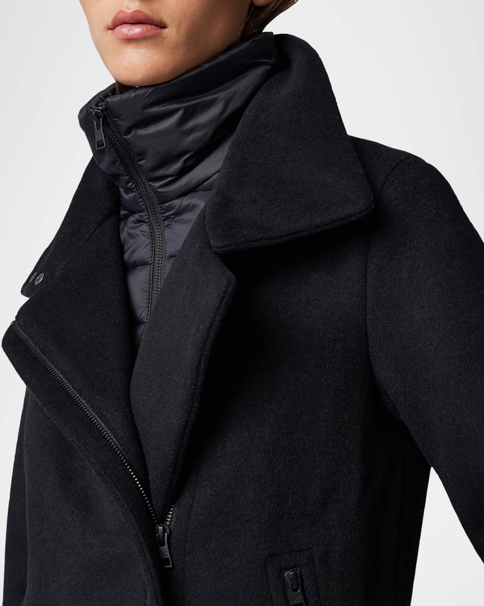 Soia & Kyo Abbi Mixed-Media Wool Coat | Neiman Marcus