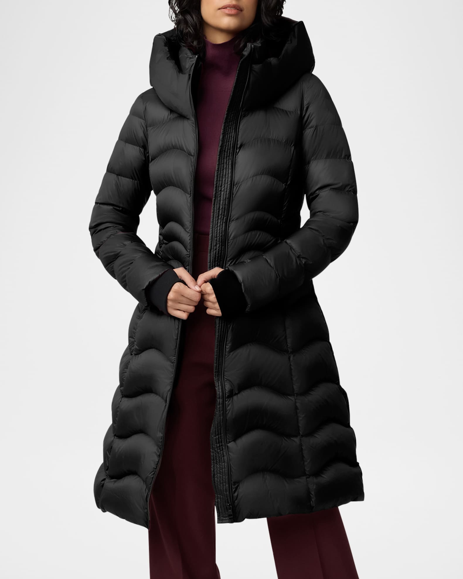 Soia & Kyo Lita-V Lightweight Down Parka with Hood | Neiman Marcus