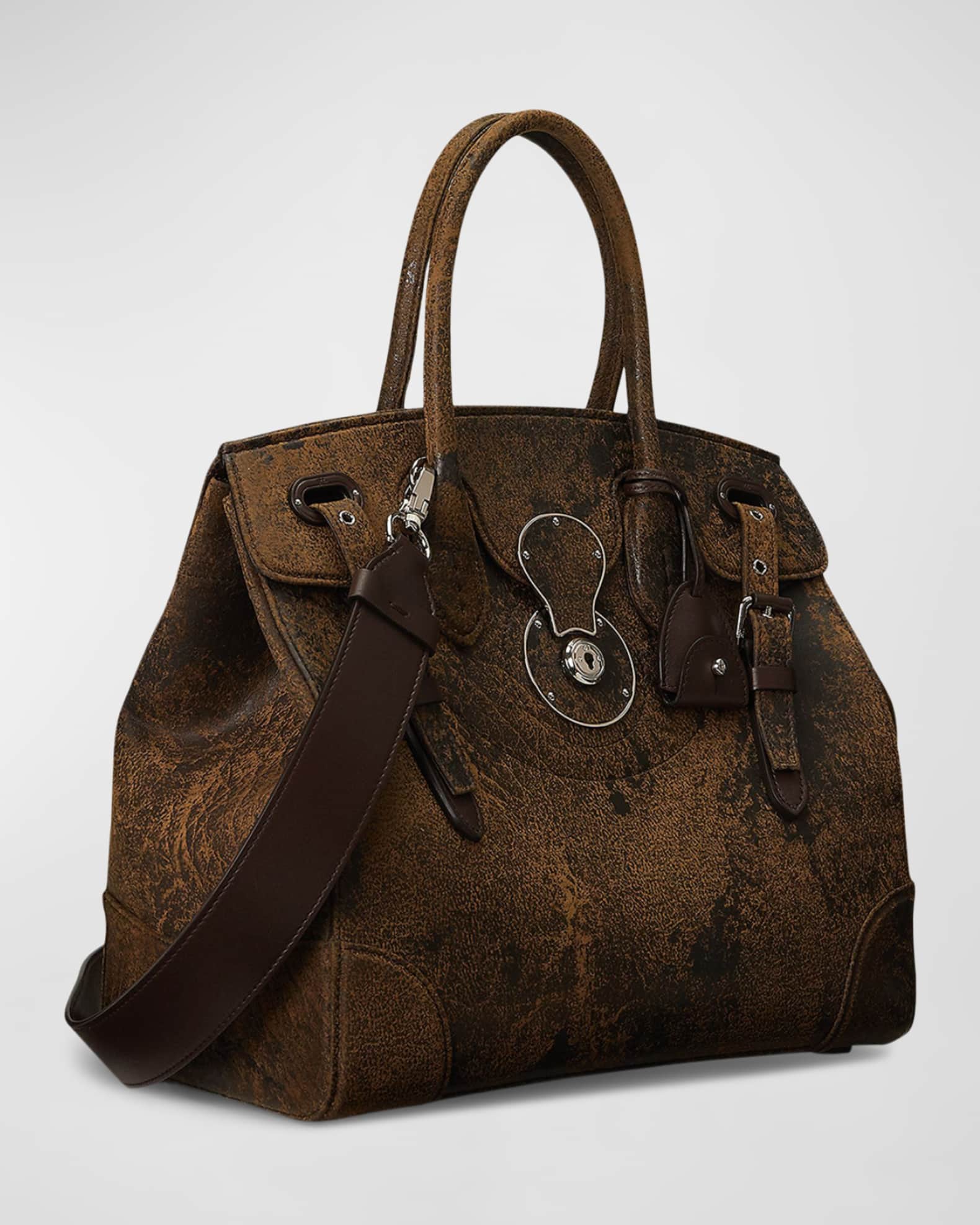 Ralph Lauren Collection Soft Ricky 33 Printed Flocked Denim Bag ...