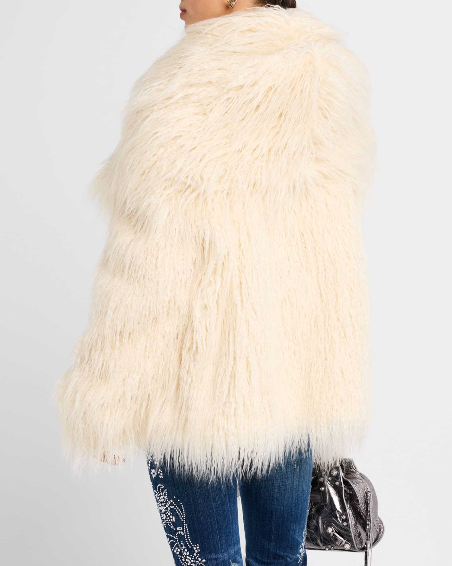 Cout De La Liberte Cory Embellished Faux Fur Coat | Neiman Marcus