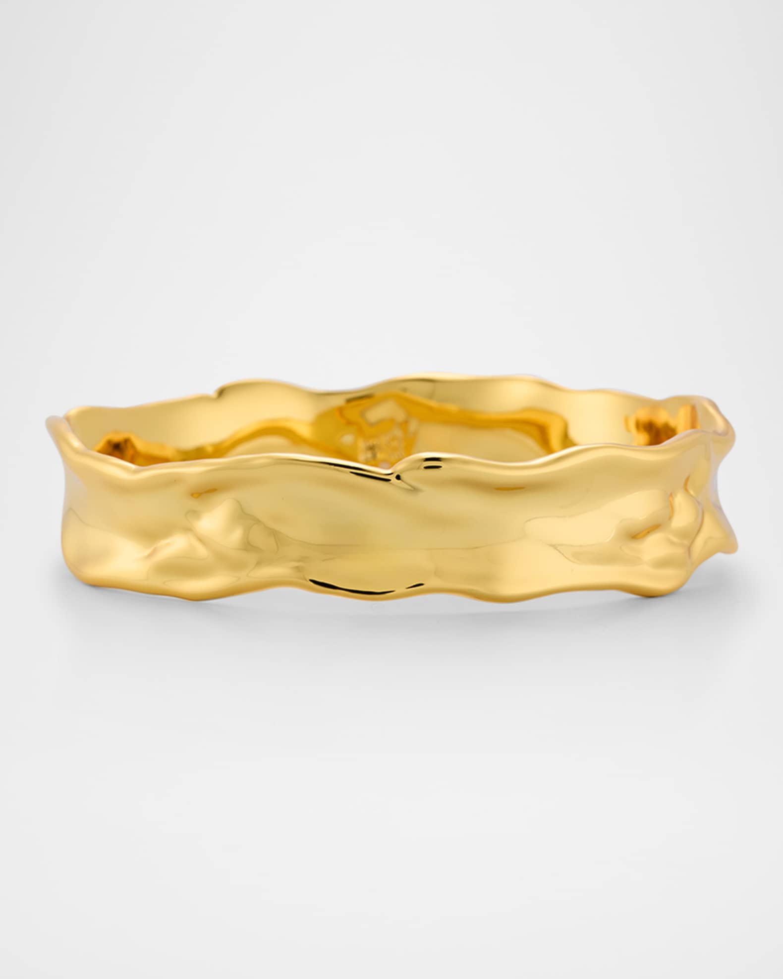 Alexis Bittar Brut Gold Strap Bangle | Neiman Marcus