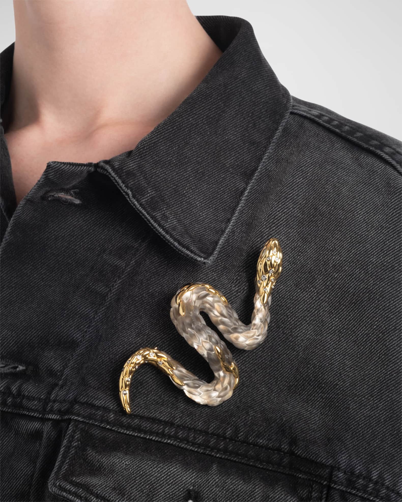 Alexis Bittar Serpent Lucite Pin, Desert | Neiman Marcus