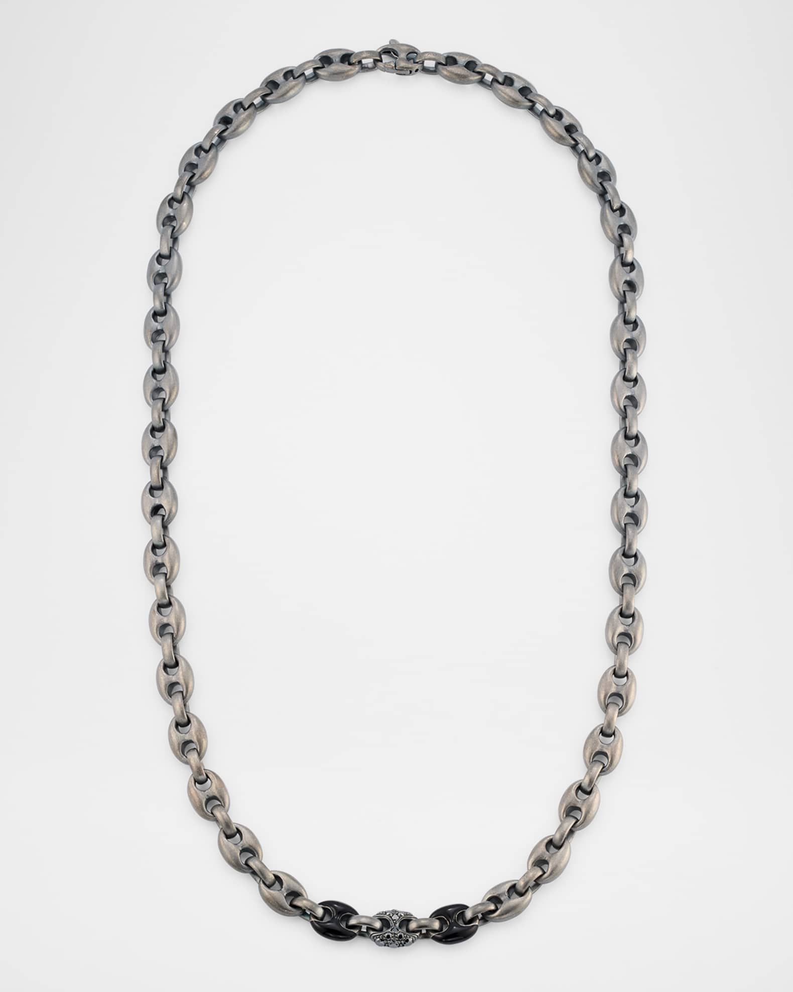 Marco Dal Maso Men's ULYSSES Oxidized Silver and Black Enamel Diamond ...
