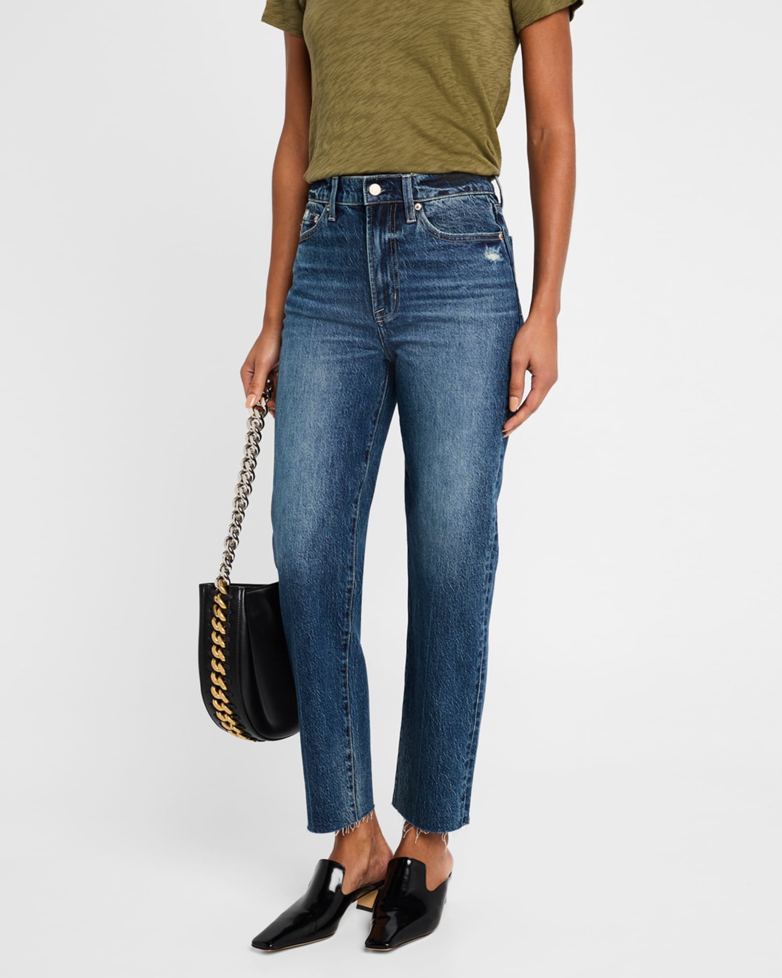 PISTOLA Charlie High-Rise Classic Straight Jeans | Neiman Marcus