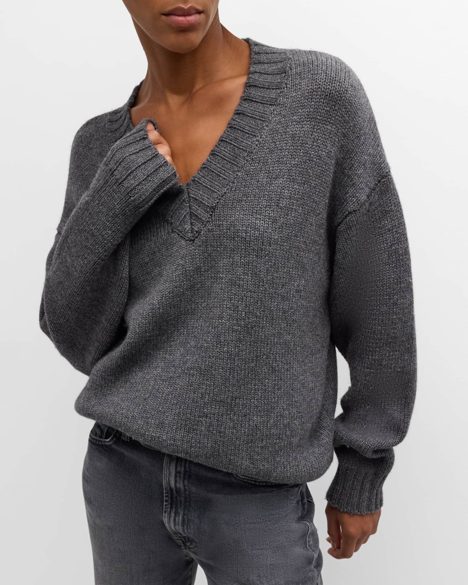 FRAME Chunky Wool-Cashmere Sweater | Neiman Marcus