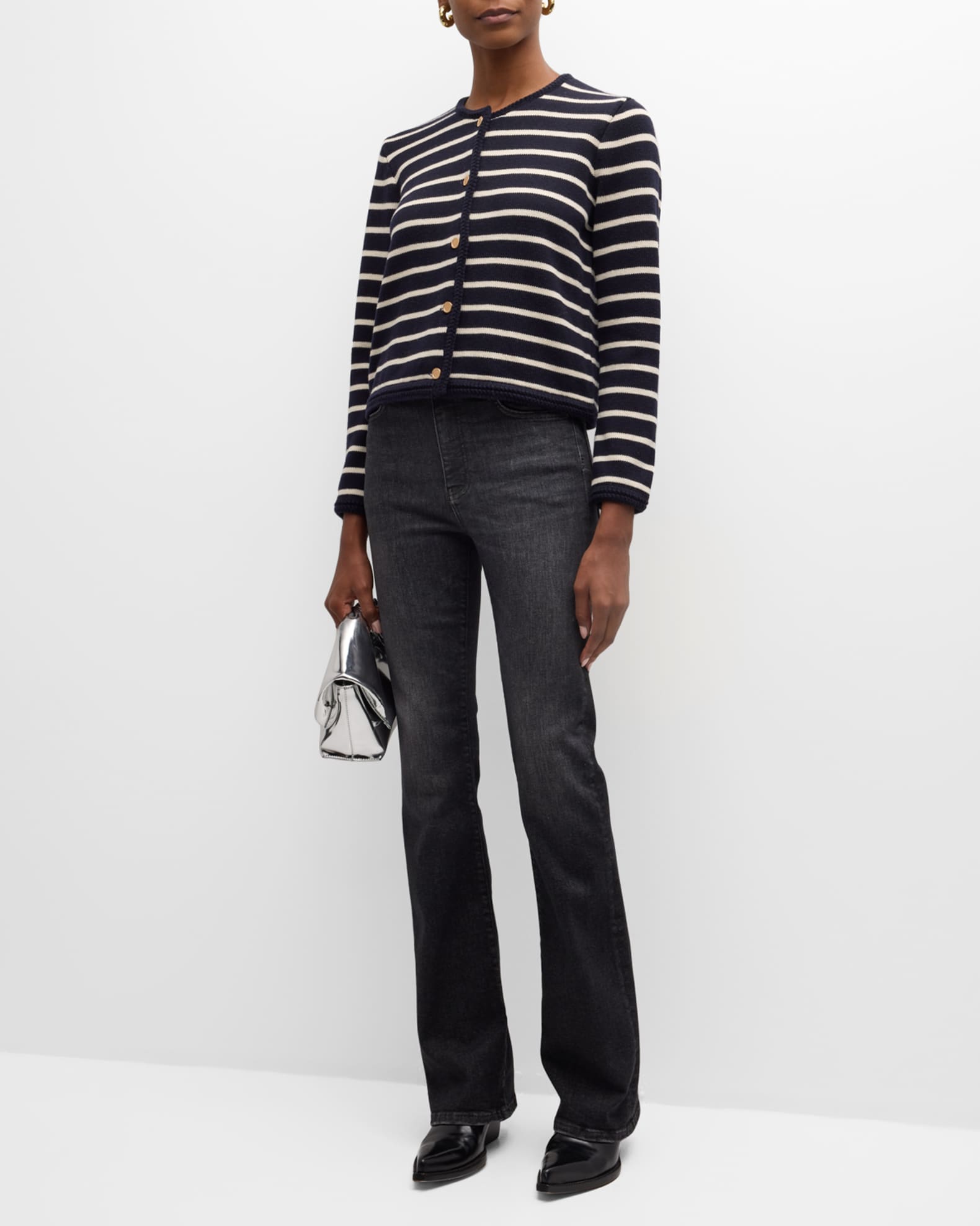 FRAME Stripe Cardigan | Neiman Marcus