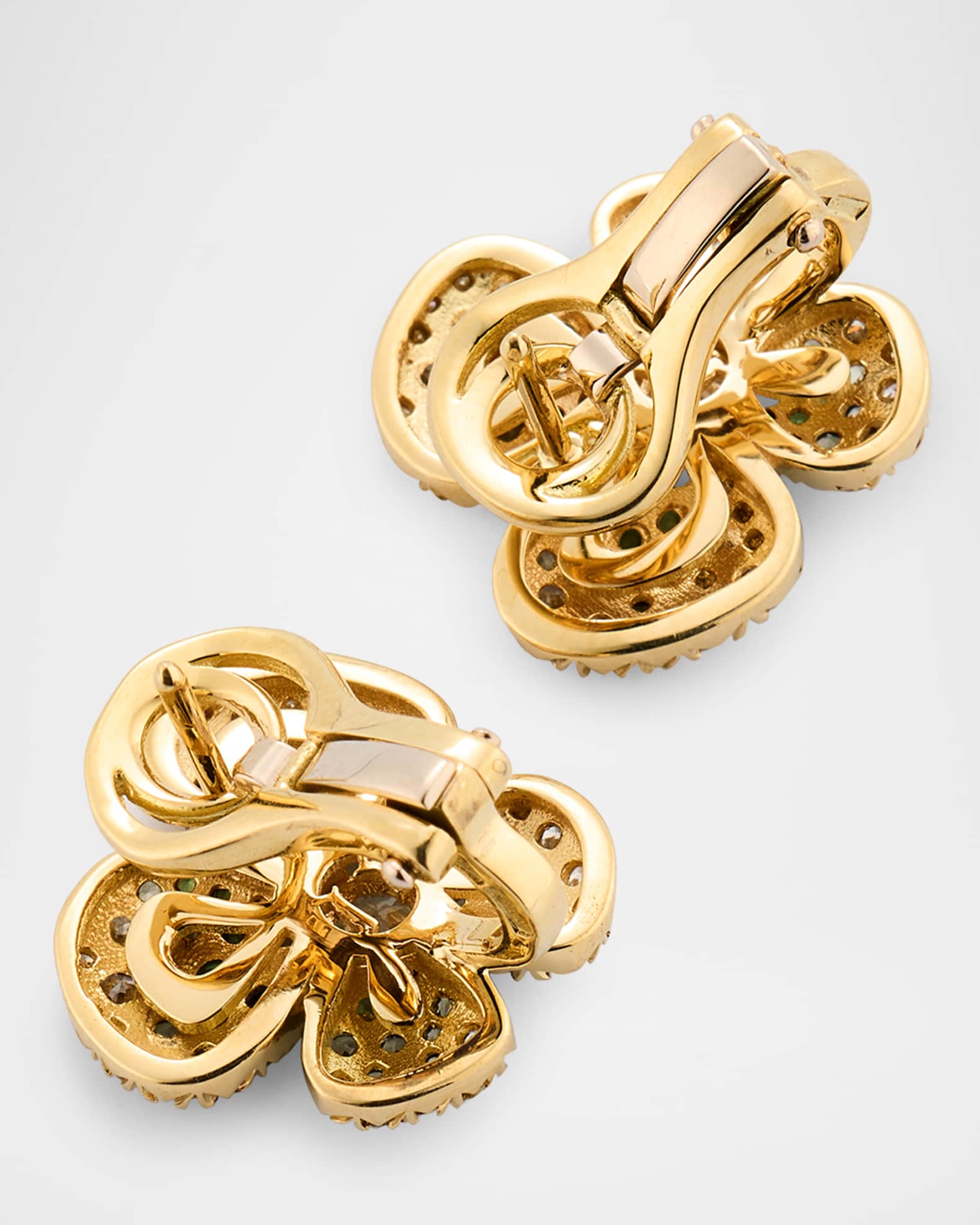 Miseno 18K Yellow Gold Flower Earrings with Diamonds and Citrine ...