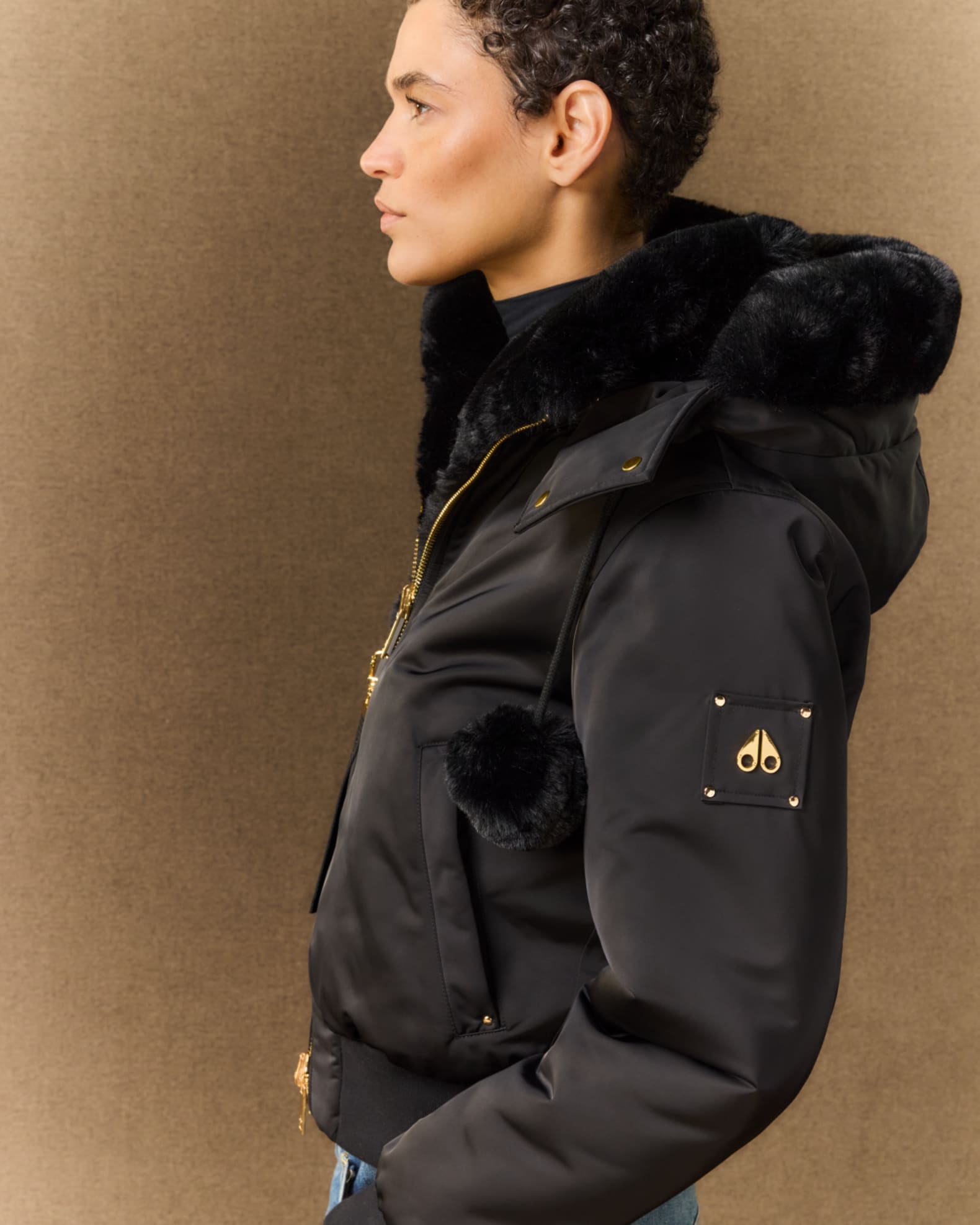 Moose Knuckles Debbie Reversible Faux-Fur Bomber Jacket with Detachable ...