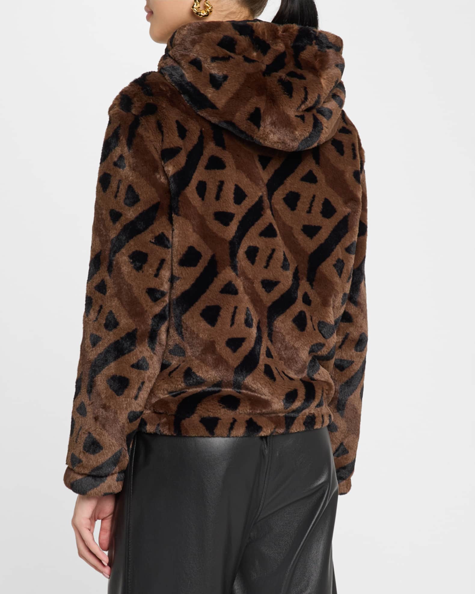 Bogner Suzan Logo Faux Fur Hooded Jacket | Neiman Marcus