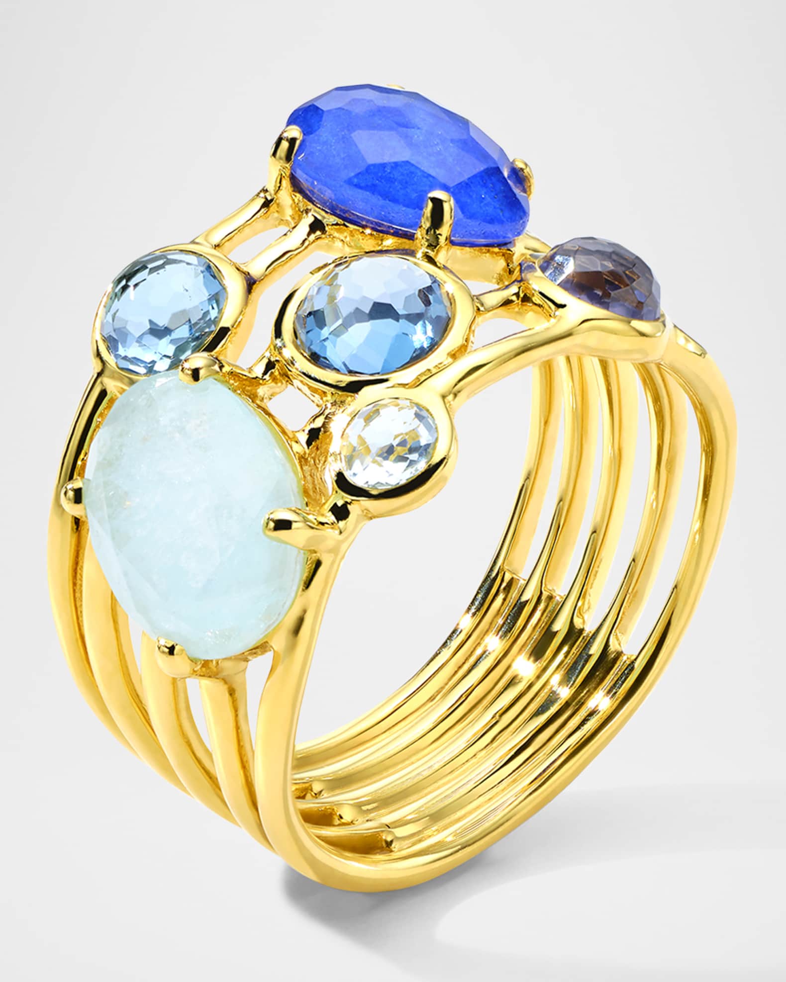 Ippolita Rock Candy Gelato Mare 6-Stone Cluster Ring in 18K Gold ...